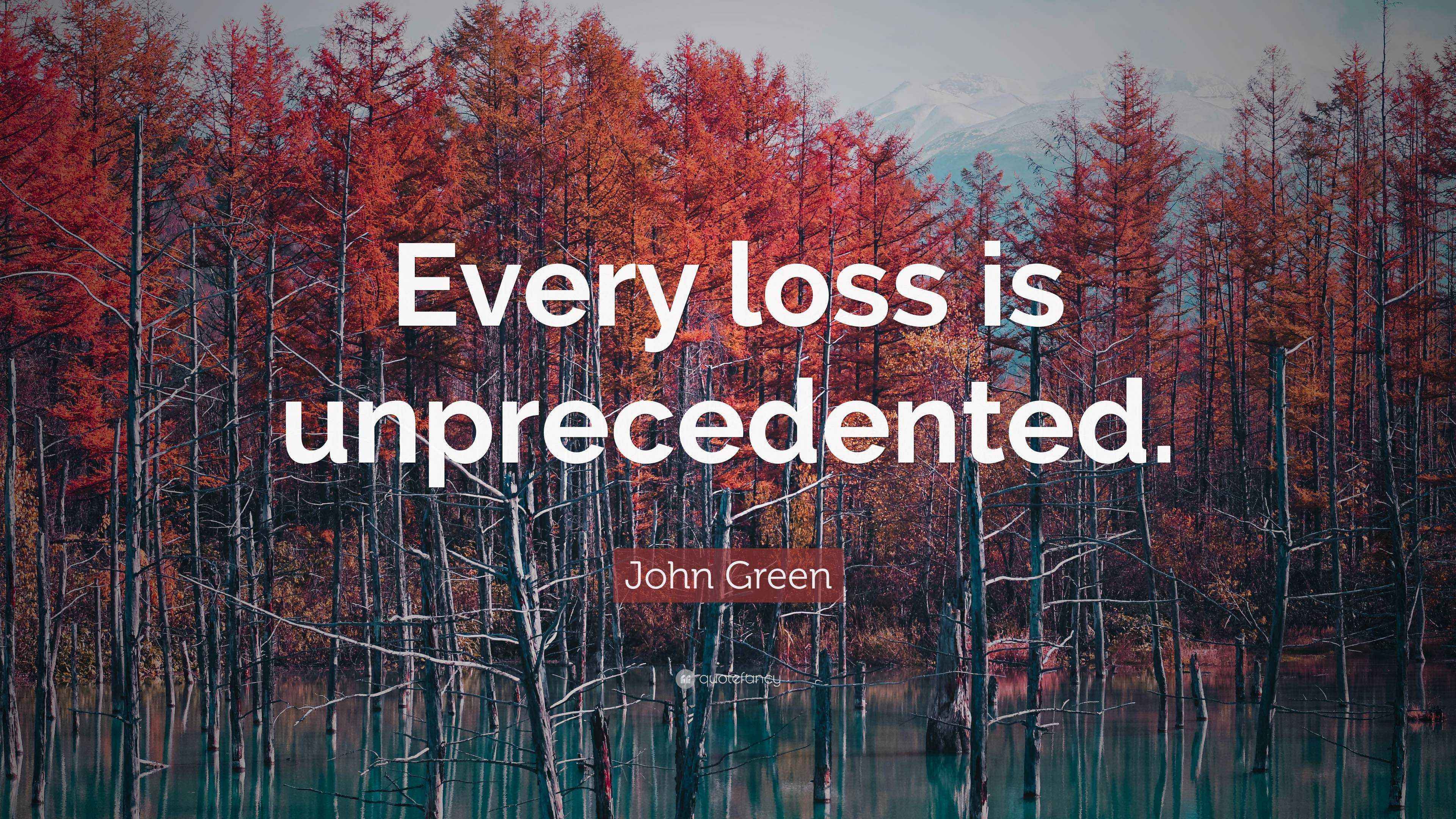 John Green Quote: “Every loss is unprecedented.”