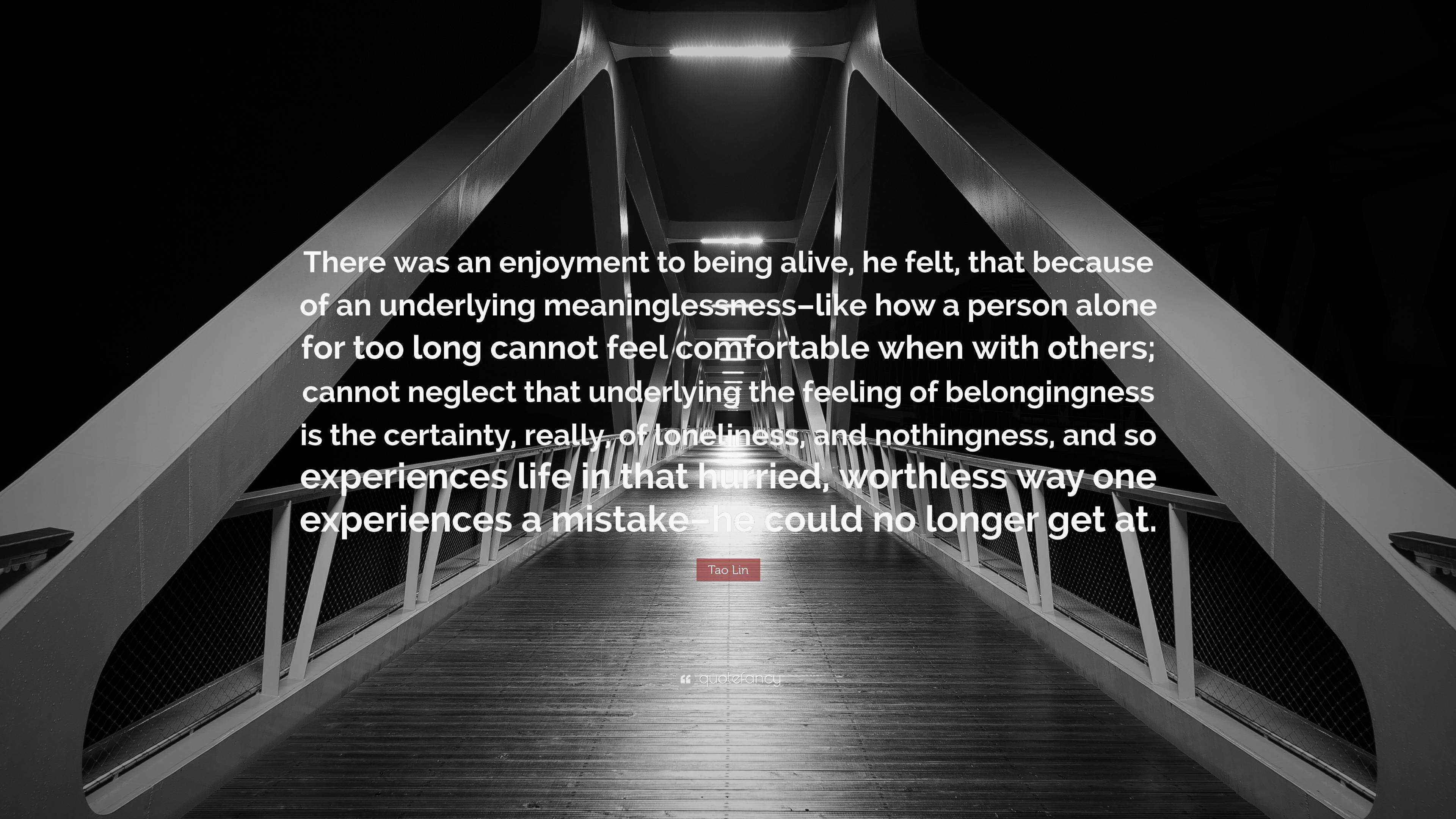 Tao Lin Quote: “There was an enjoyment to being alive, he felt, that ...