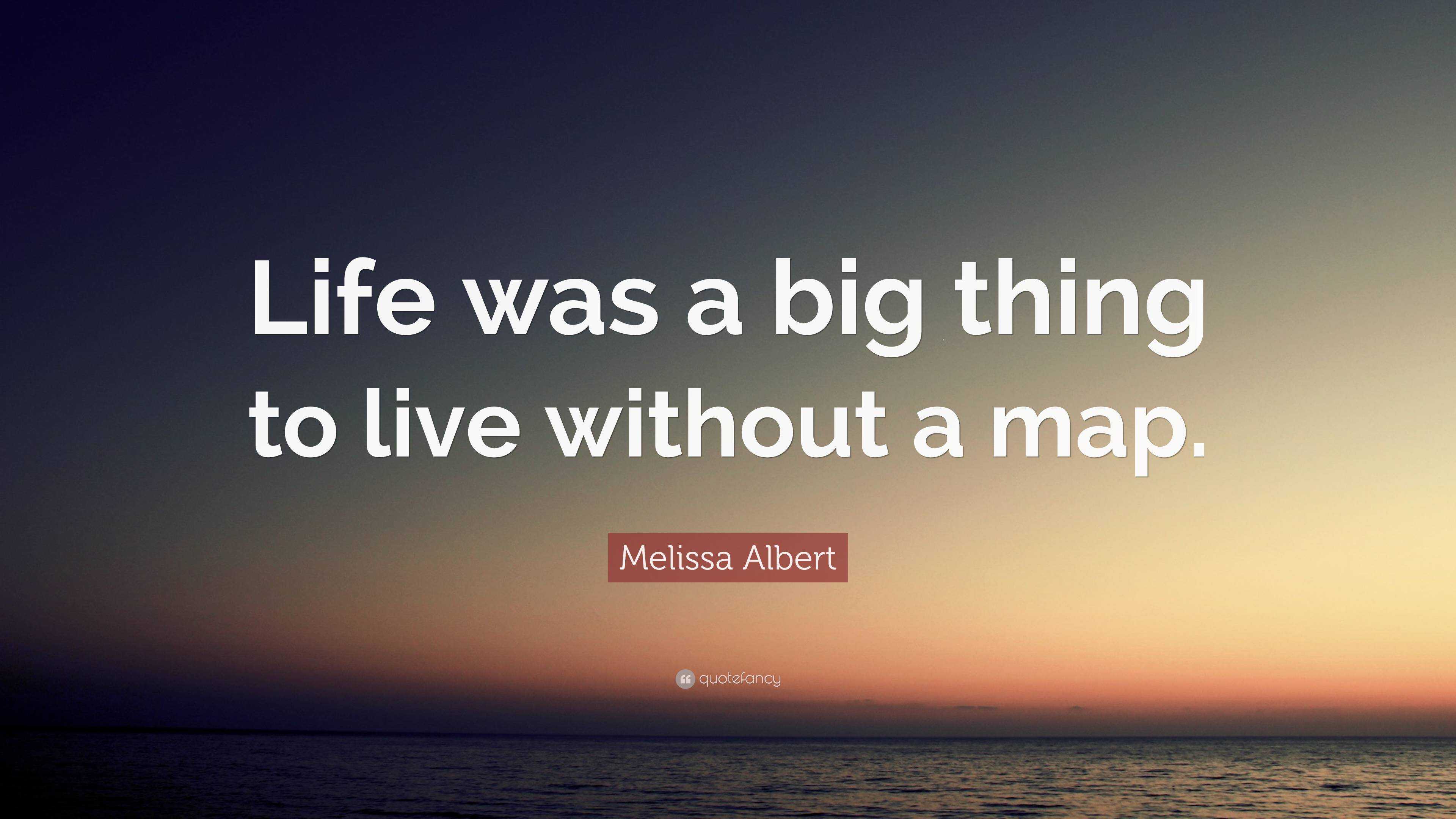Melissa Albert Quote: “Life was a big thing to live without a map.”
