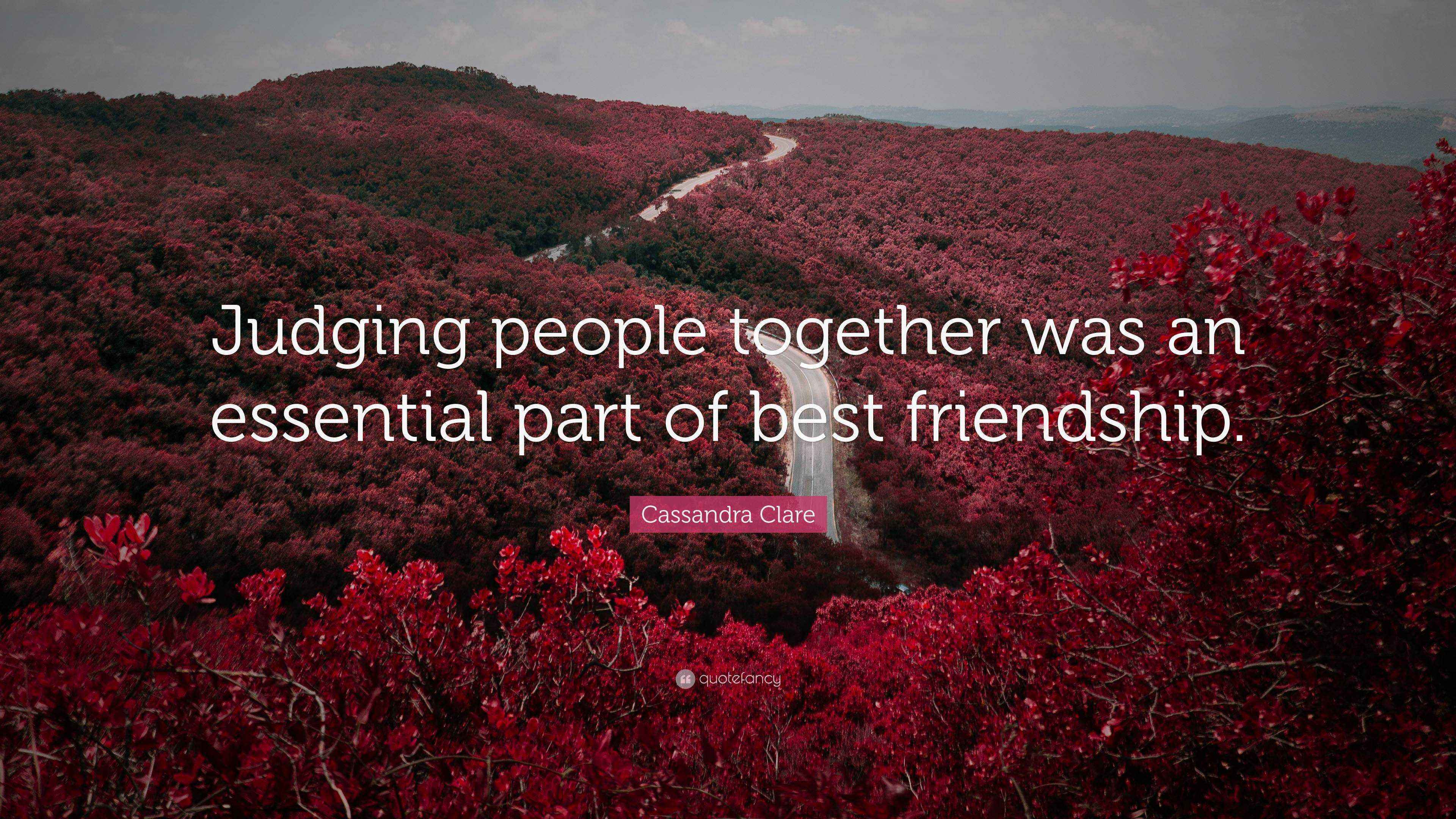 Cassandra Clare Quote: “Judging people together was an essential part ...