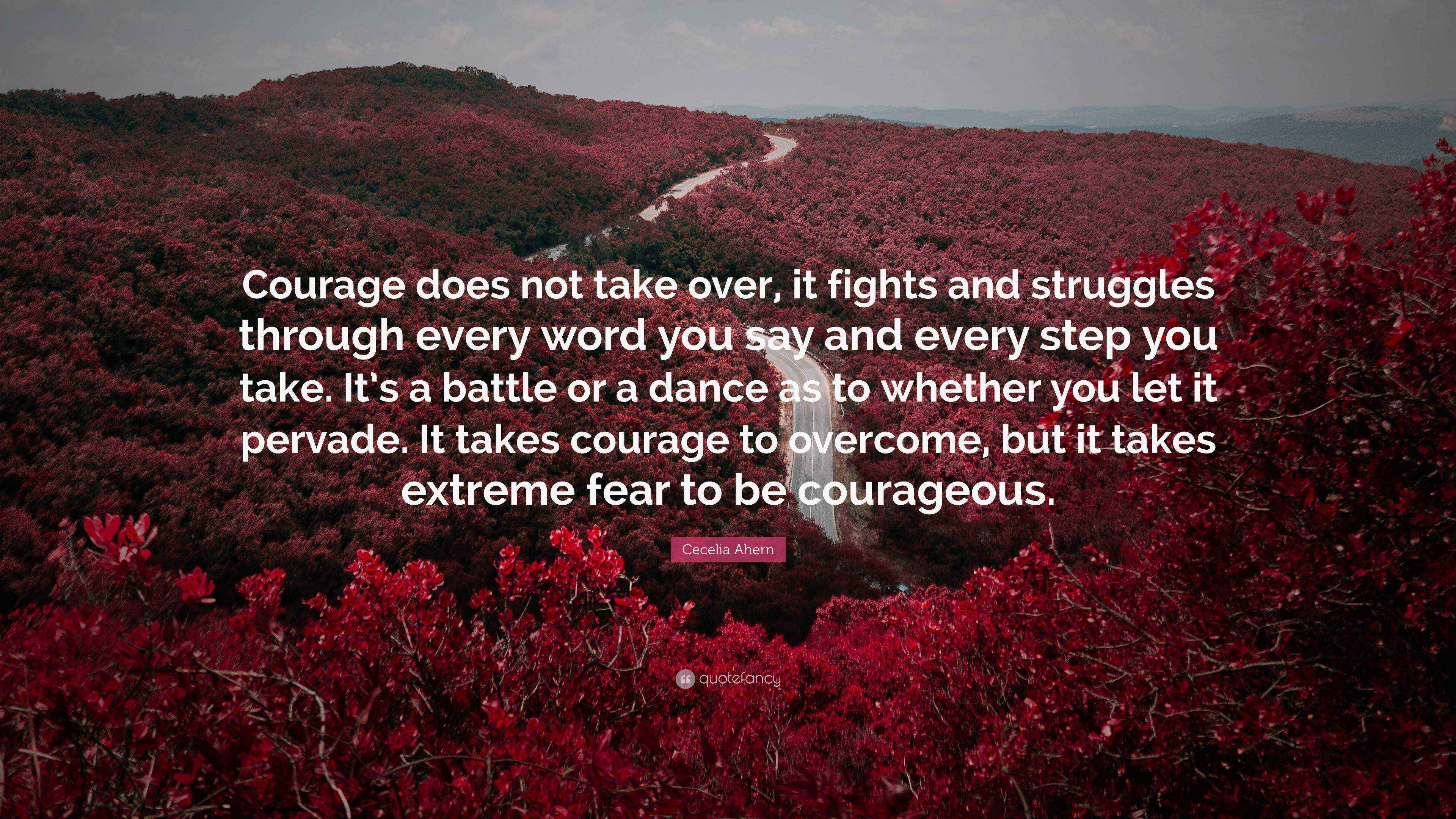 Cecelia Ahern Quote: “Courage does not take over, it fights and ...