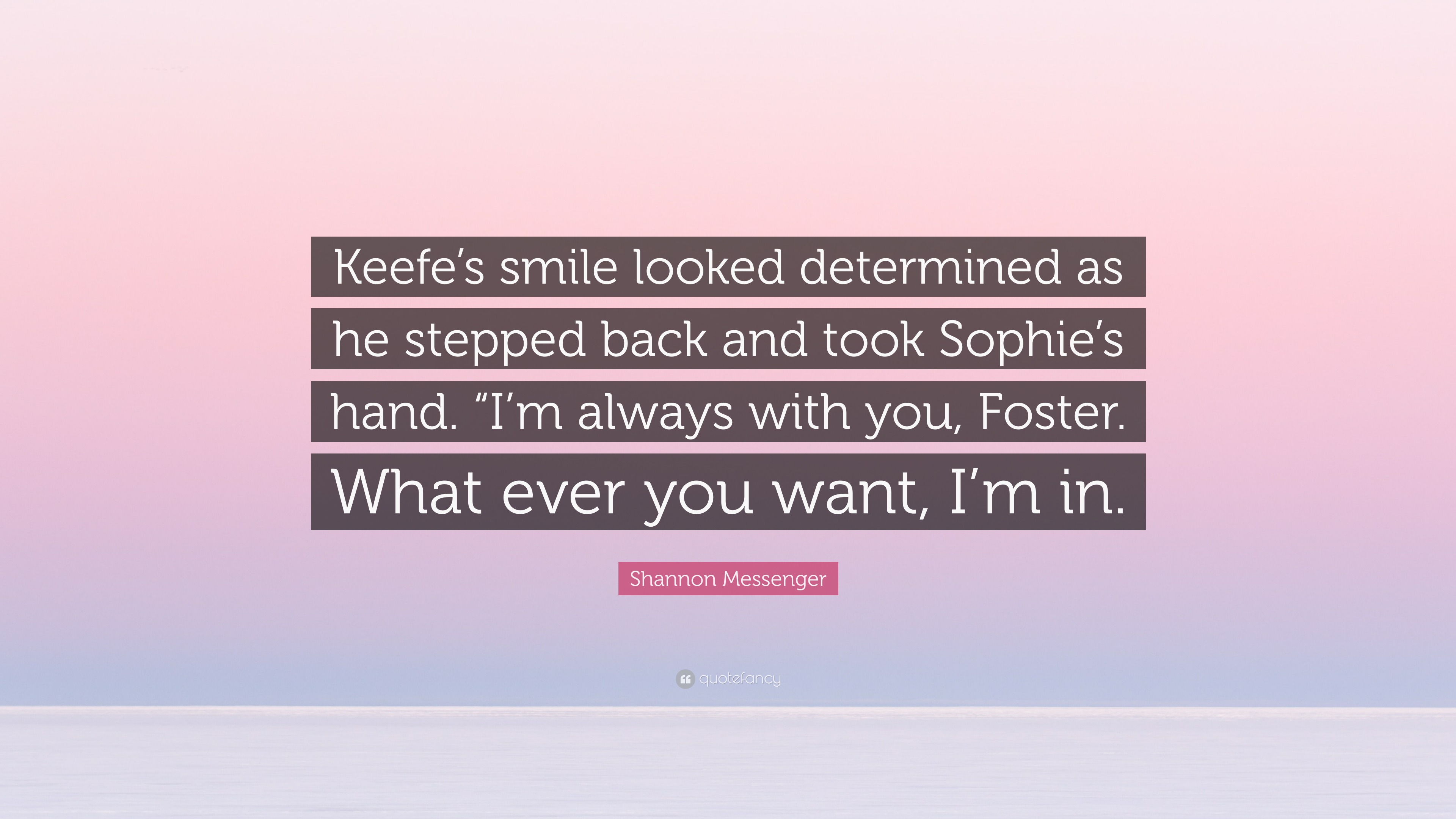 Shannon Messenger Quote: “Keefe’s smile looked determined as he stepped ...