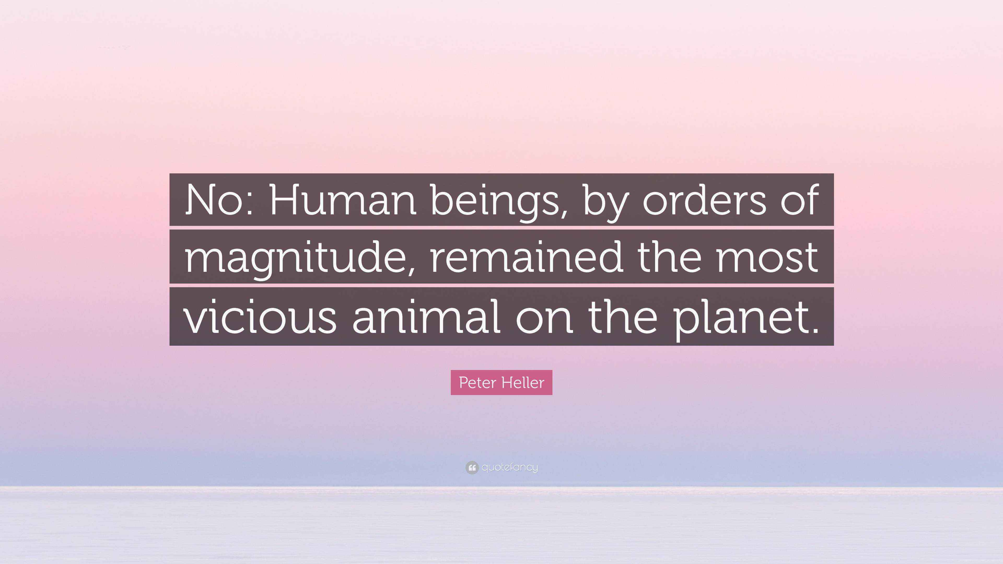 Peter Heller Quote: “No: Human beings, by orders of magnitude, remained ...