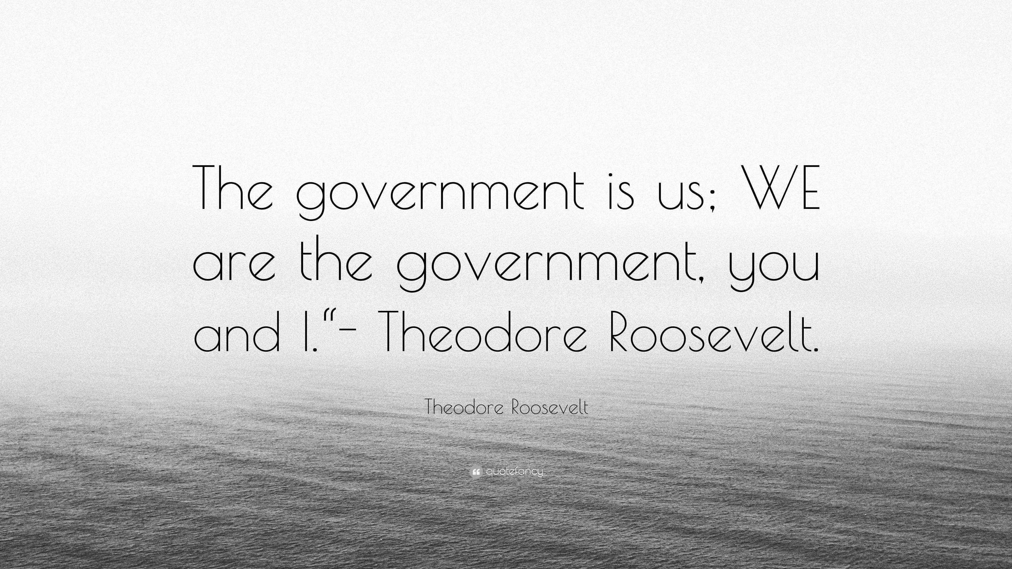 Theodore Roosevelt Quote: “The government is us; WE are the government ...
