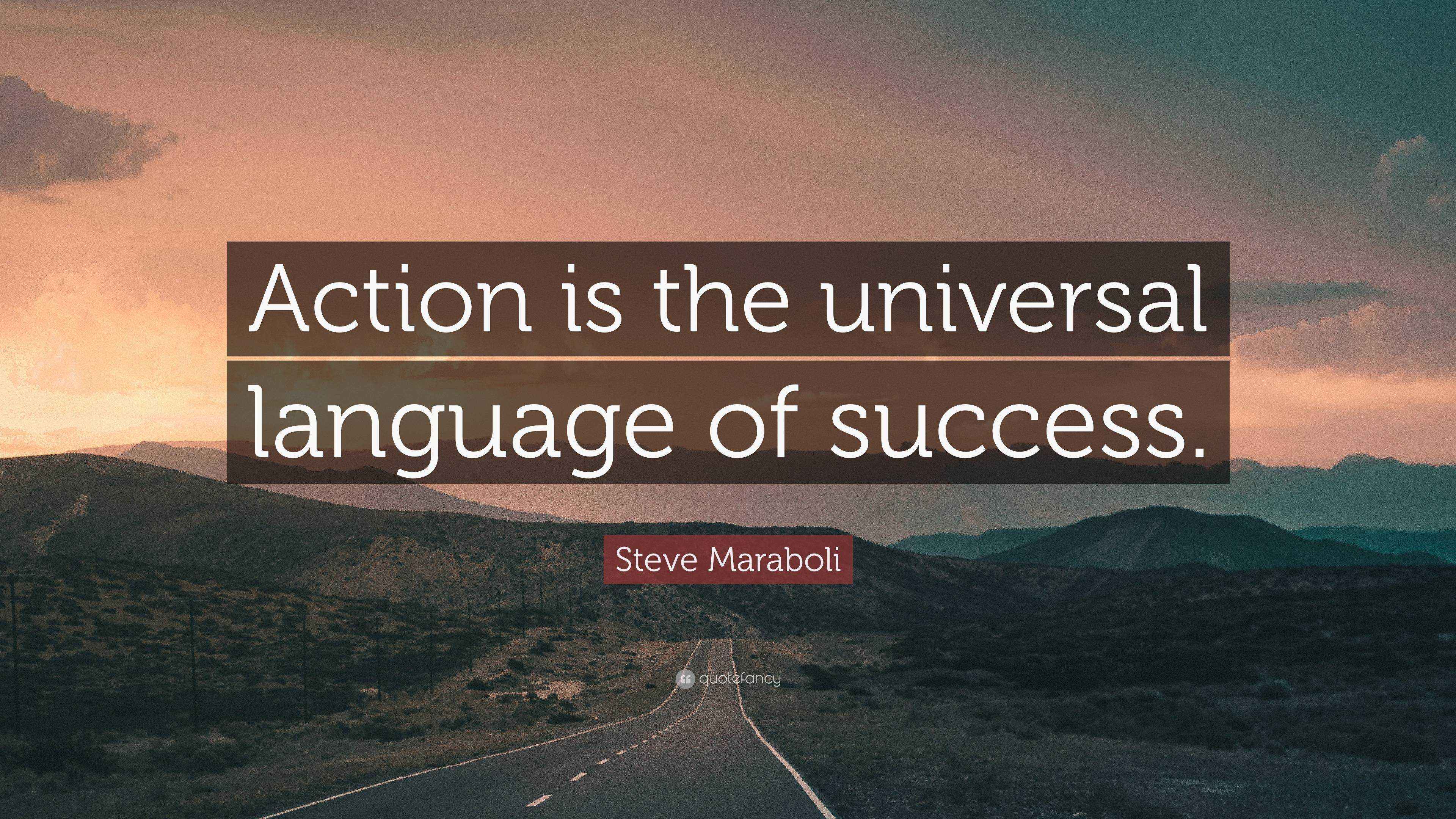 Steve Maraboli Quote: “Action is the universal language of success.”