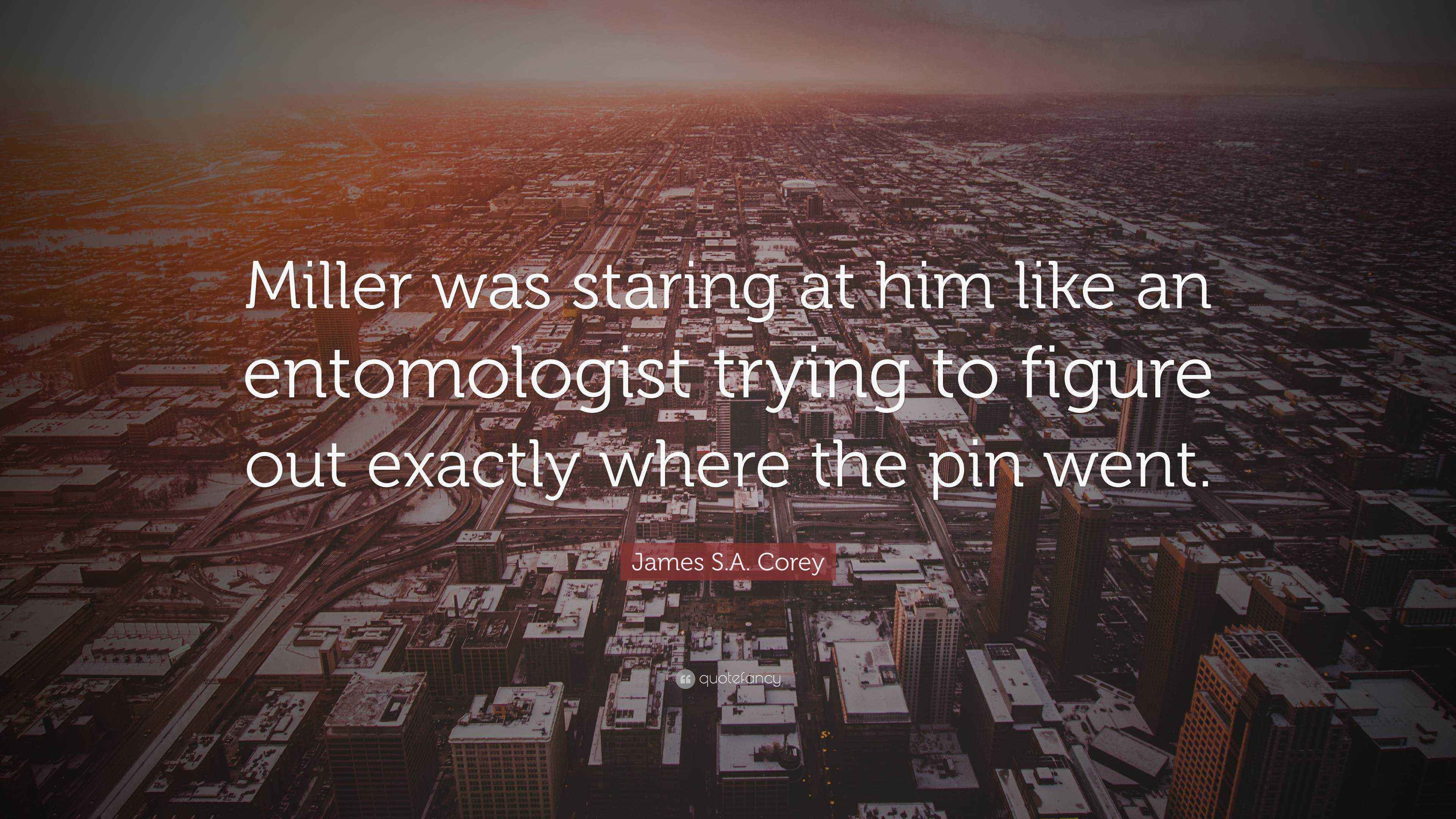 James S.A. Corey Quote: “Miller was staring at him like an entomologist ...