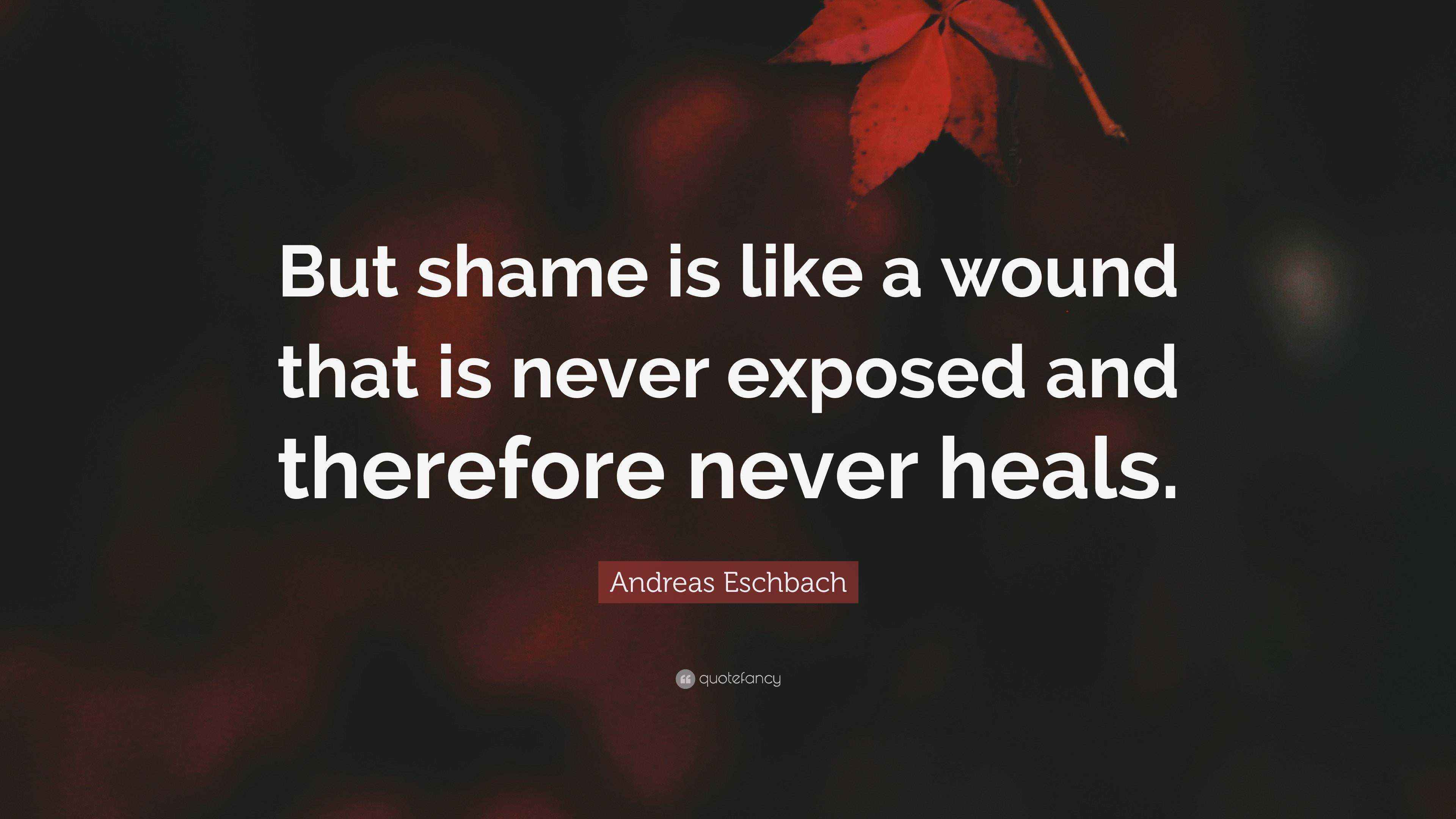 Andreas Eschbach Quote: “But shame is like a wound that is never ...
