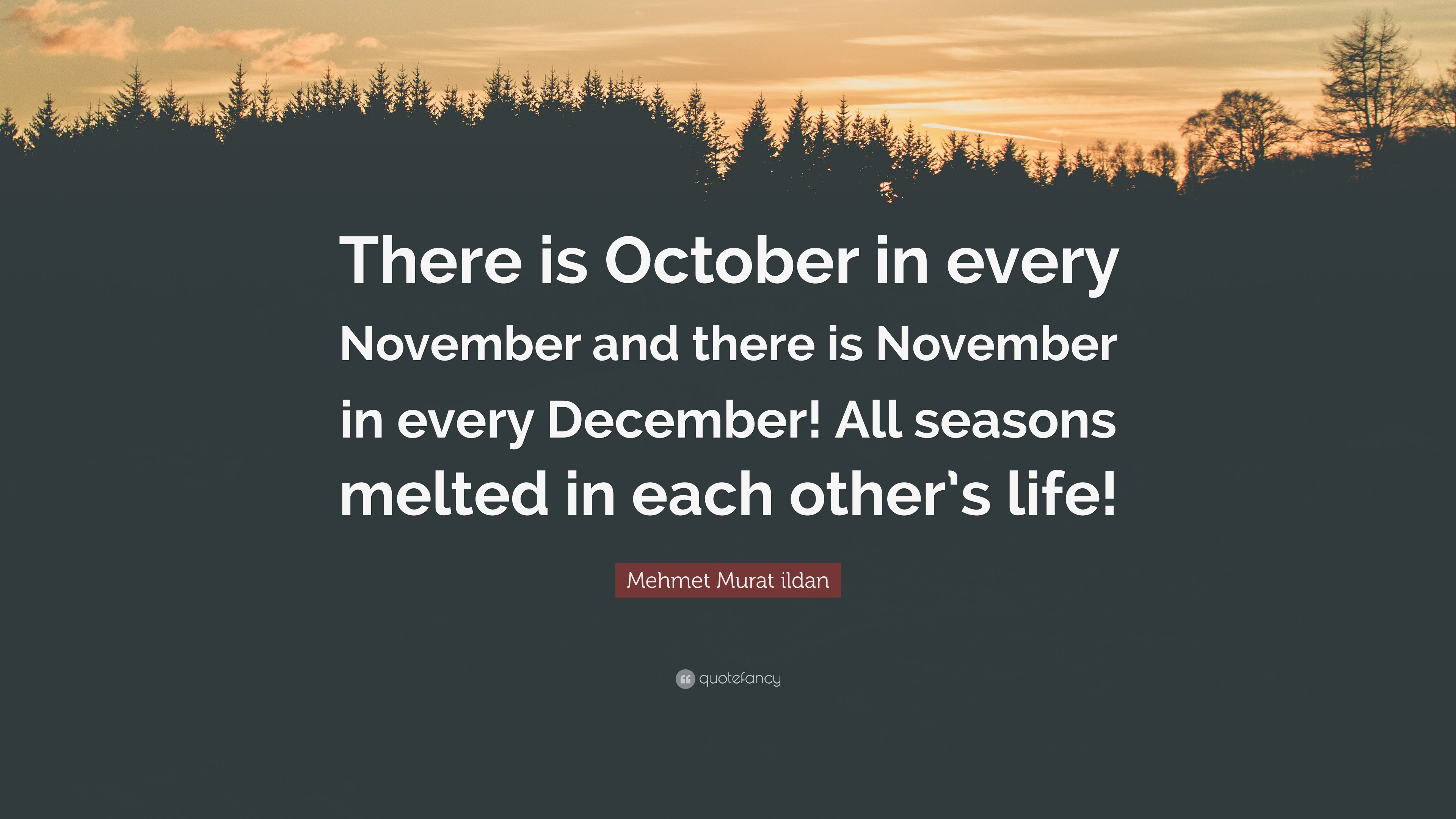 Mehmet Murat ildan Quote: “There is October in every November and there ...