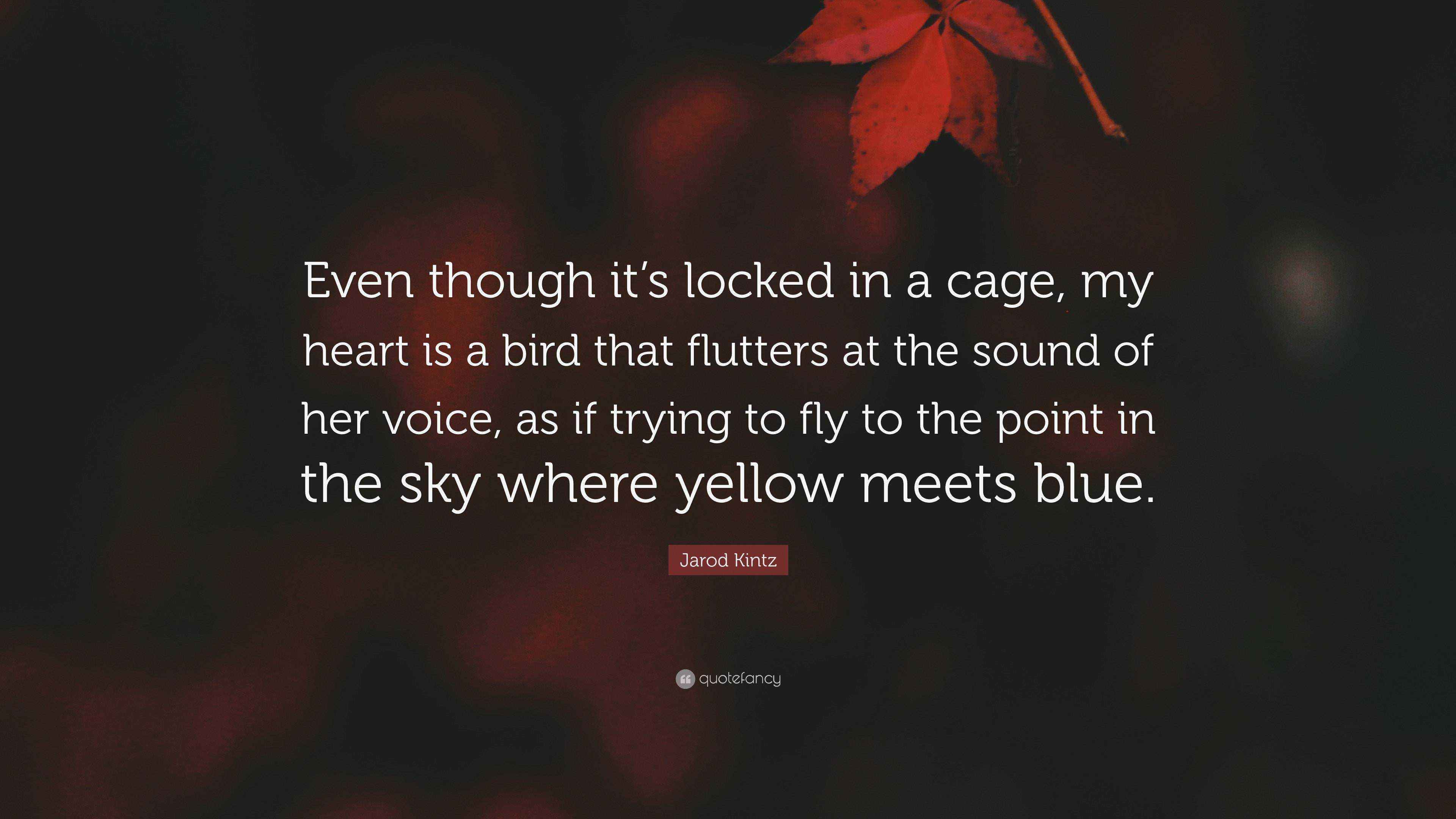 Jarod Kintz Quote: “Even though it’s locked in a cage, my heart is a ...