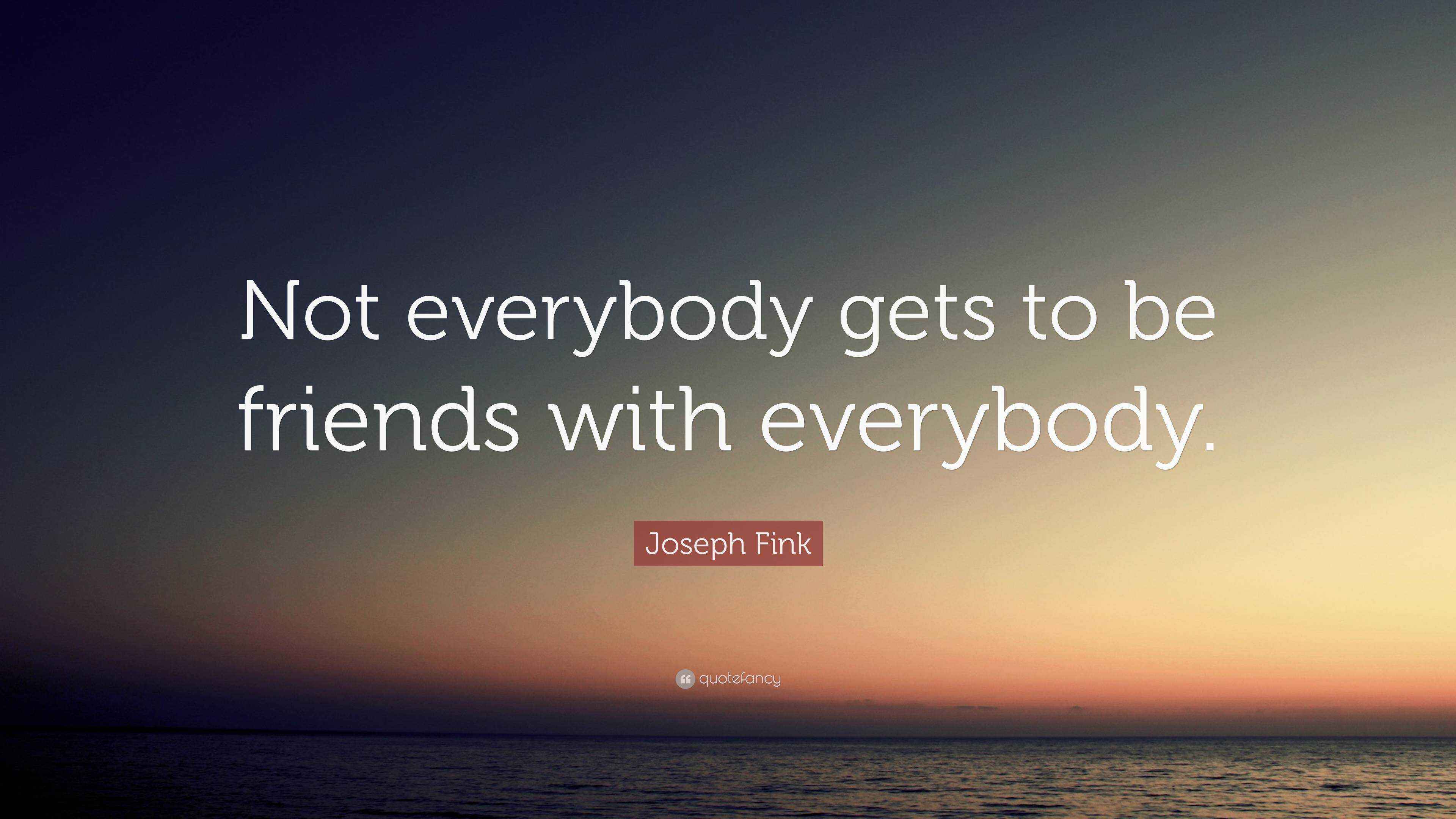 Joseph Fink Quote: “Not everybody gets to be friends with everybody.”