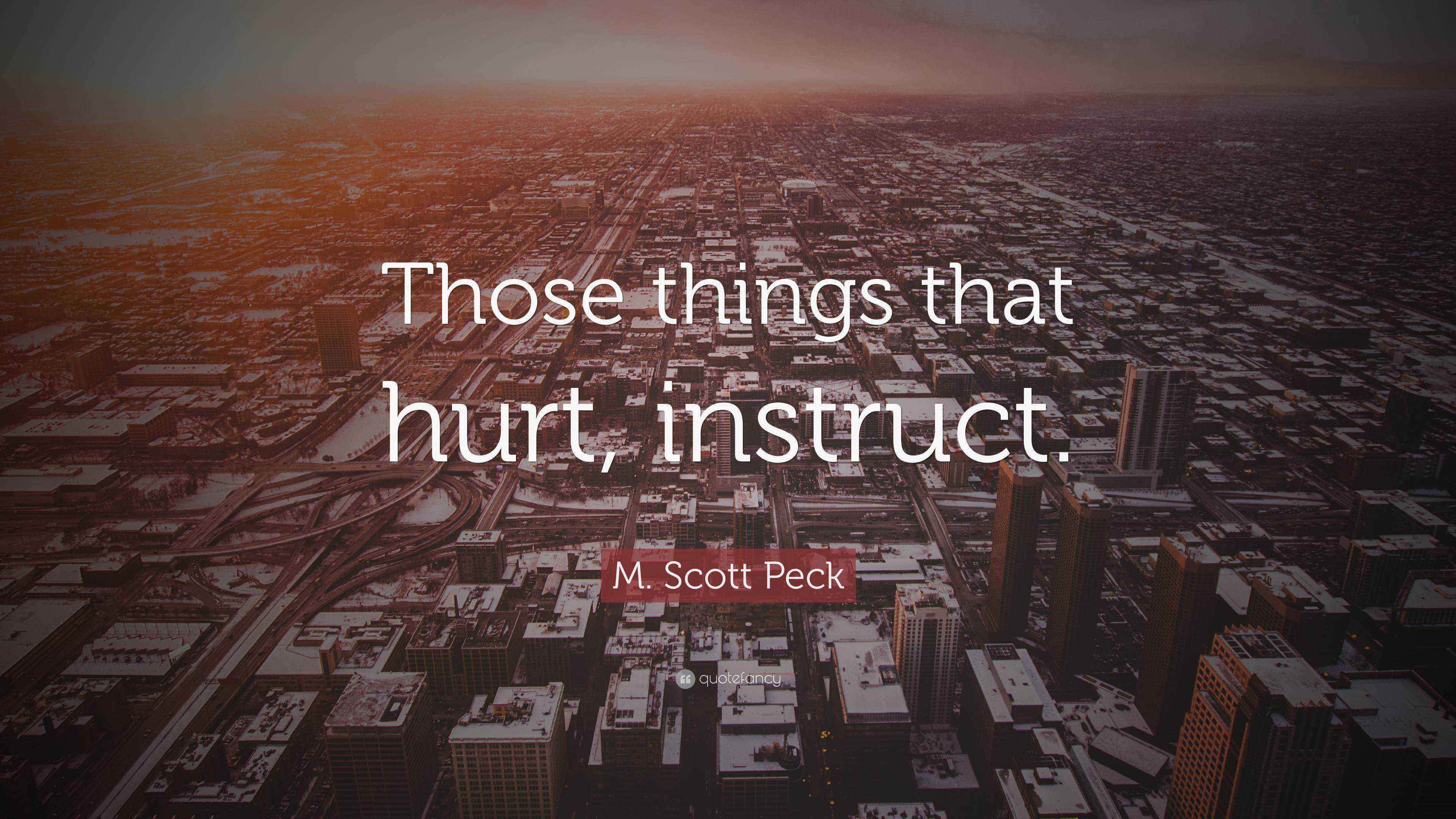 M. Scott Peck Quote: “Those things that hurt, instruct.”