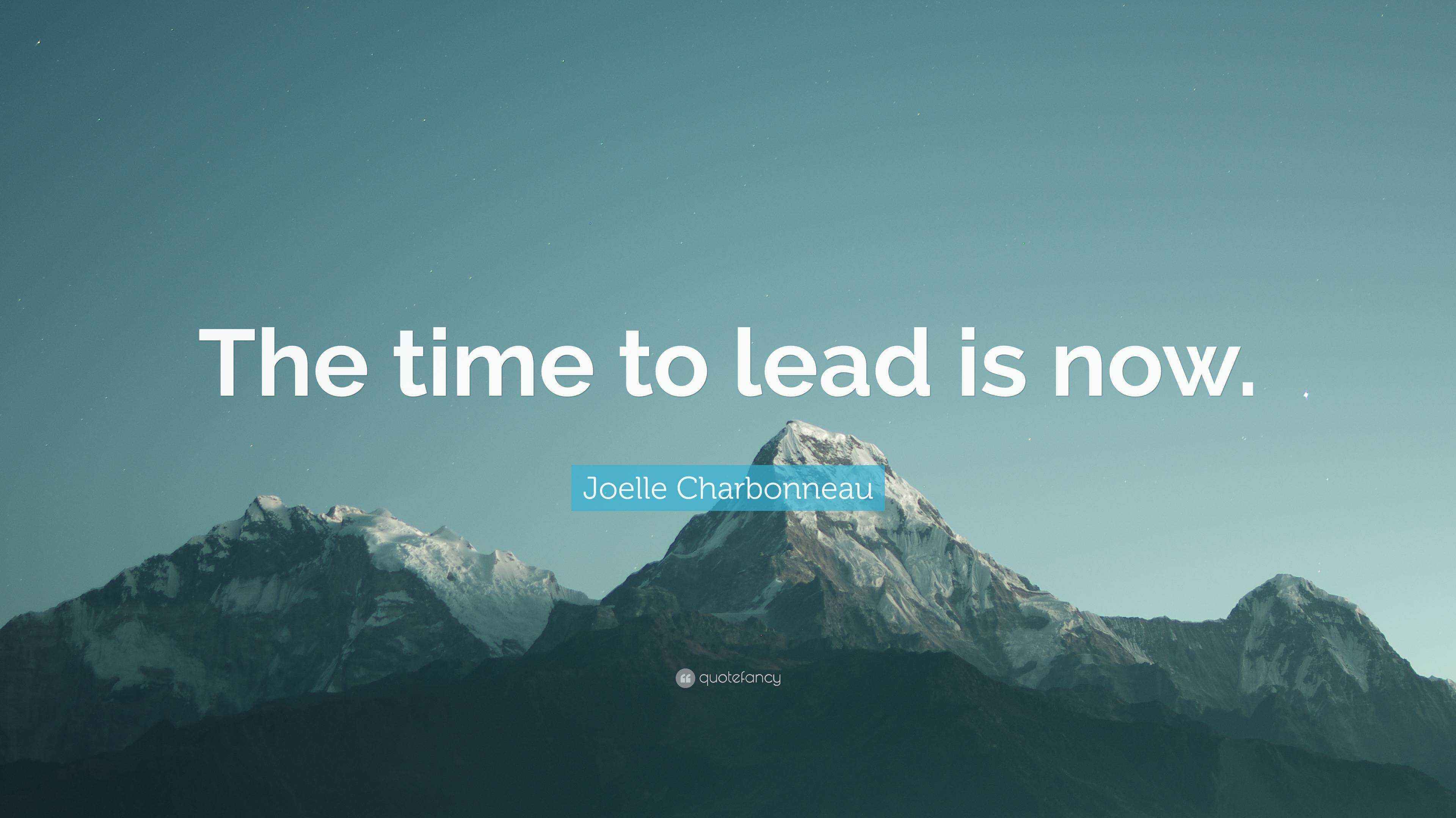 Joelle Charbonneau Quote: “The time to lead is now.”