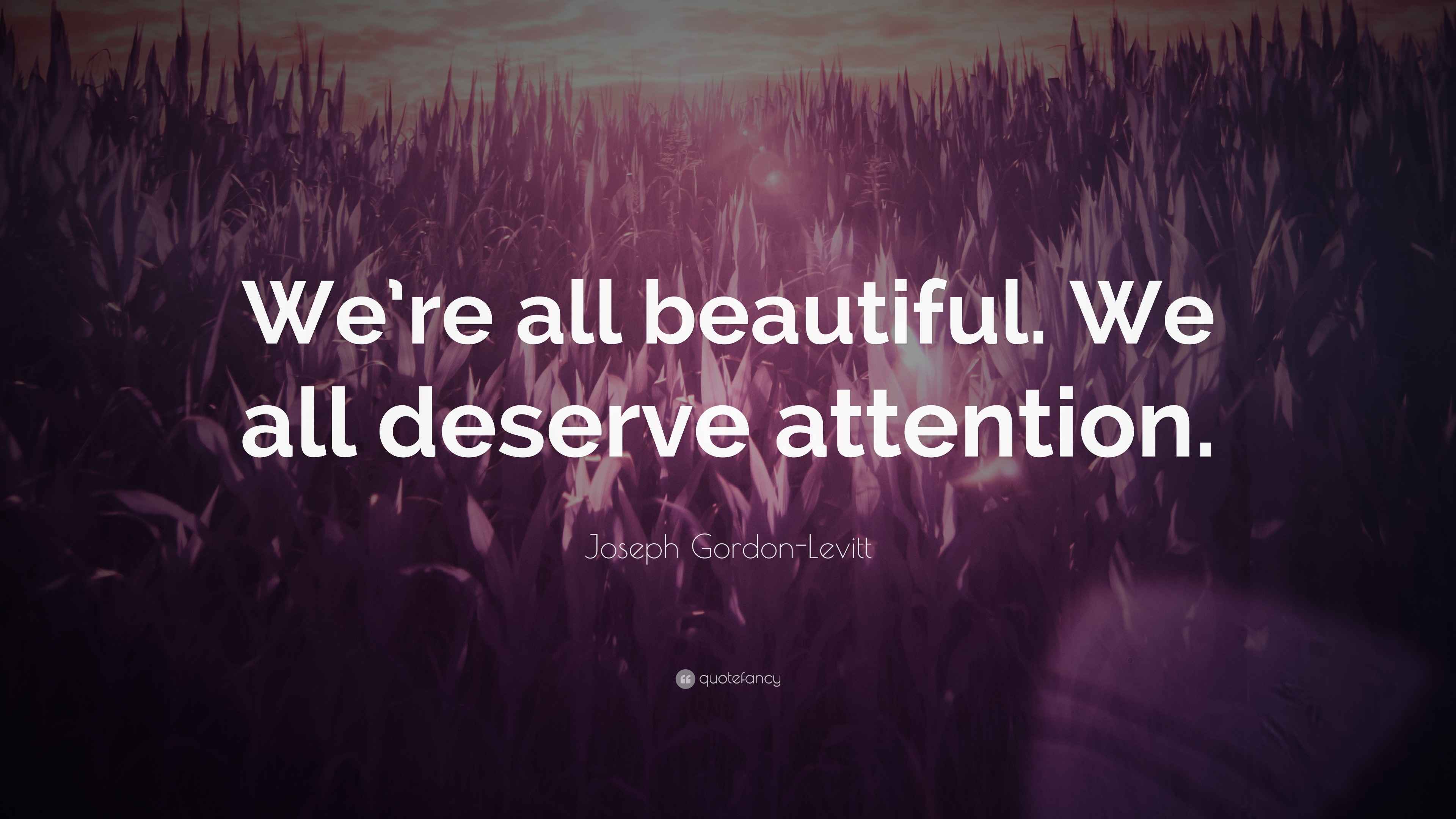 Joseph Gordon-Levitt Quote: “We’re all beautiful. We all deserve ...
