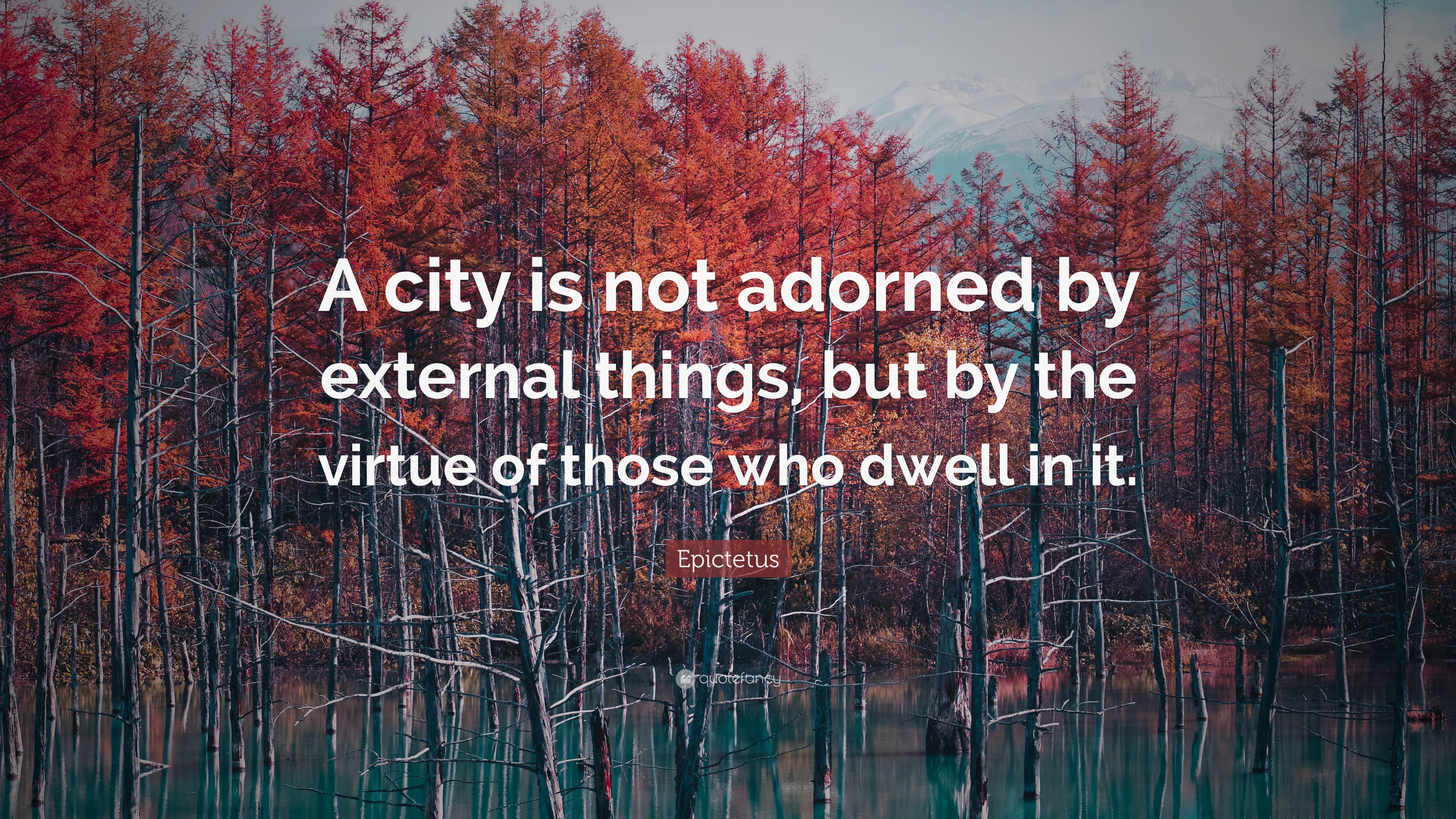 Epictetus Quote: “A city is not adorned by external things, but by the ...