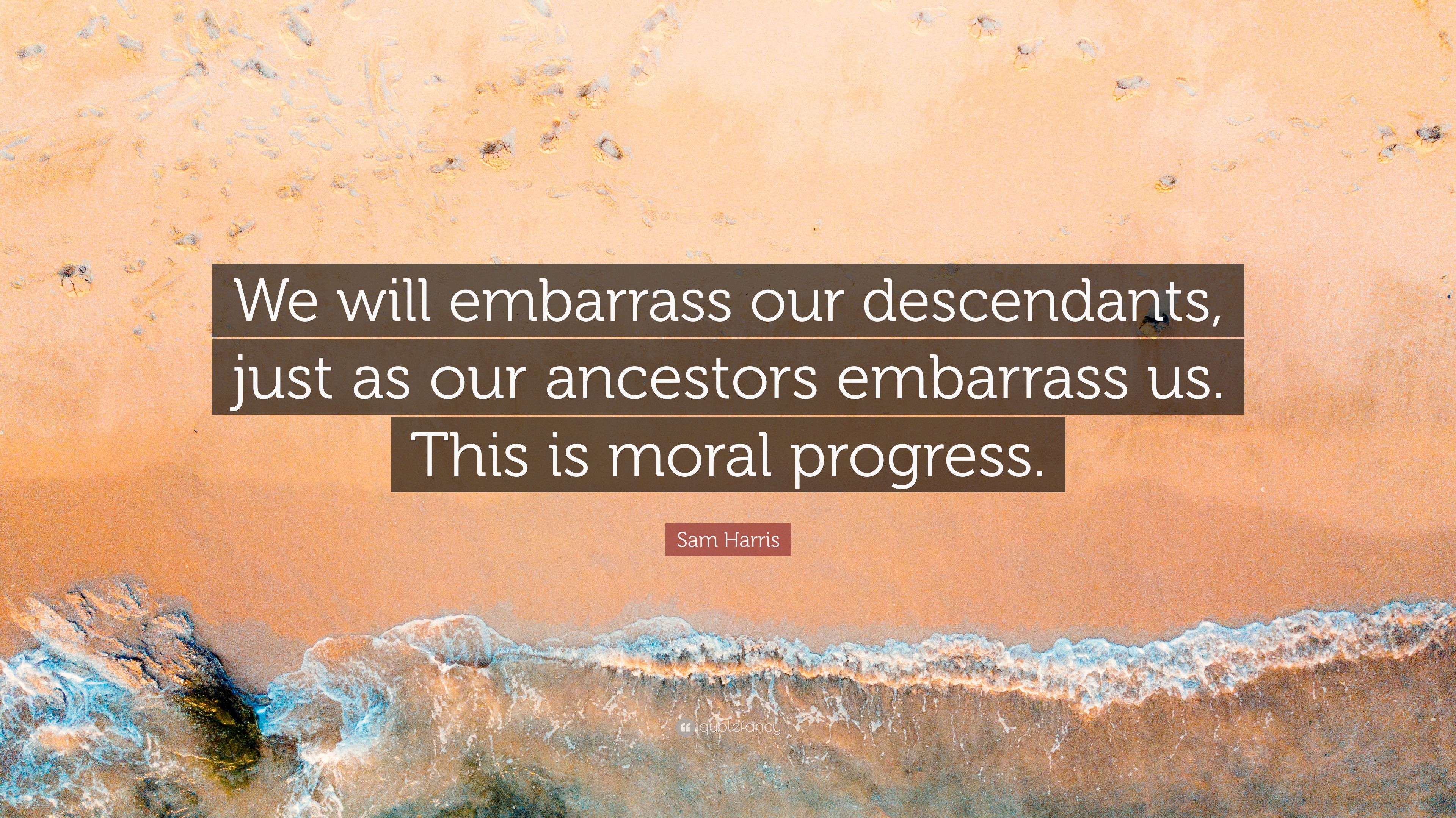Sam Harris Quote: “We will embarrass our descendants, just as our ...