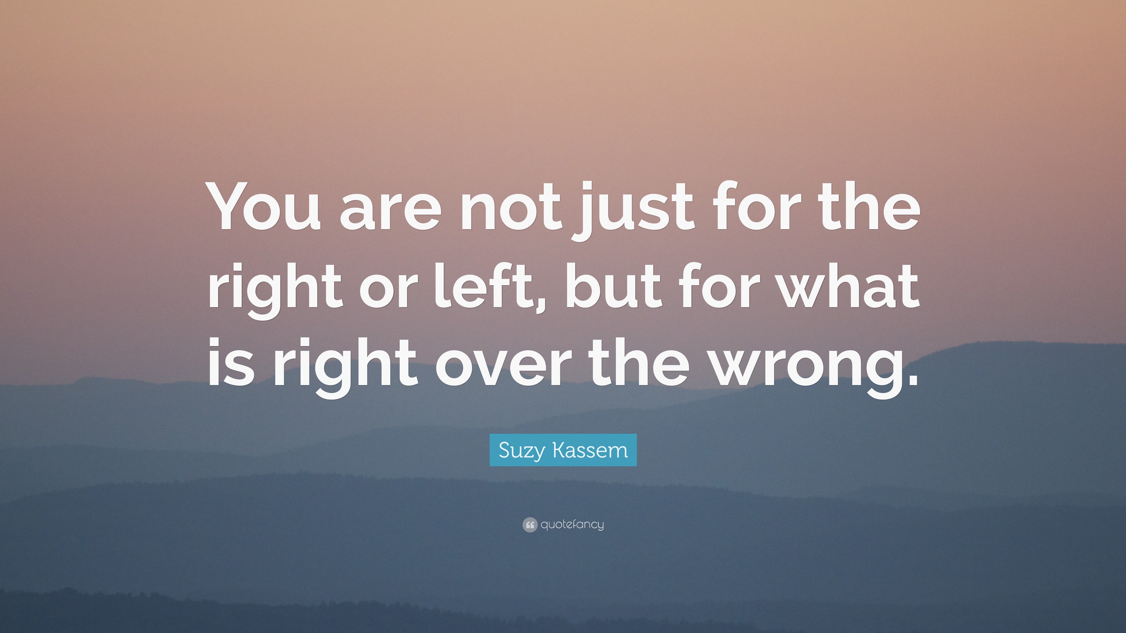 Suzy Kassem Quote: “You are not just for the right or left, but for ...