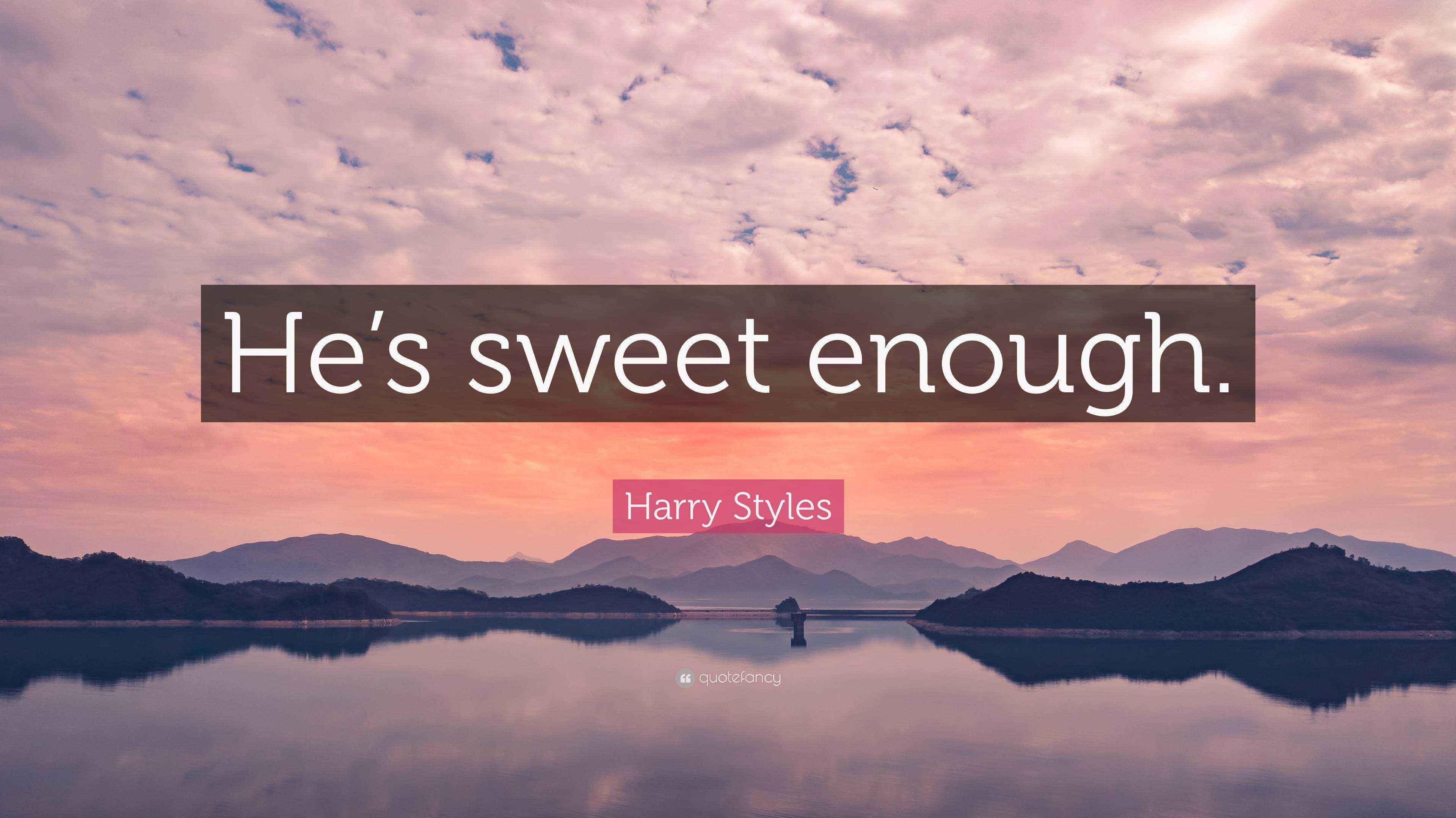 Harry Styles Quote: “He’s sweet enough.”