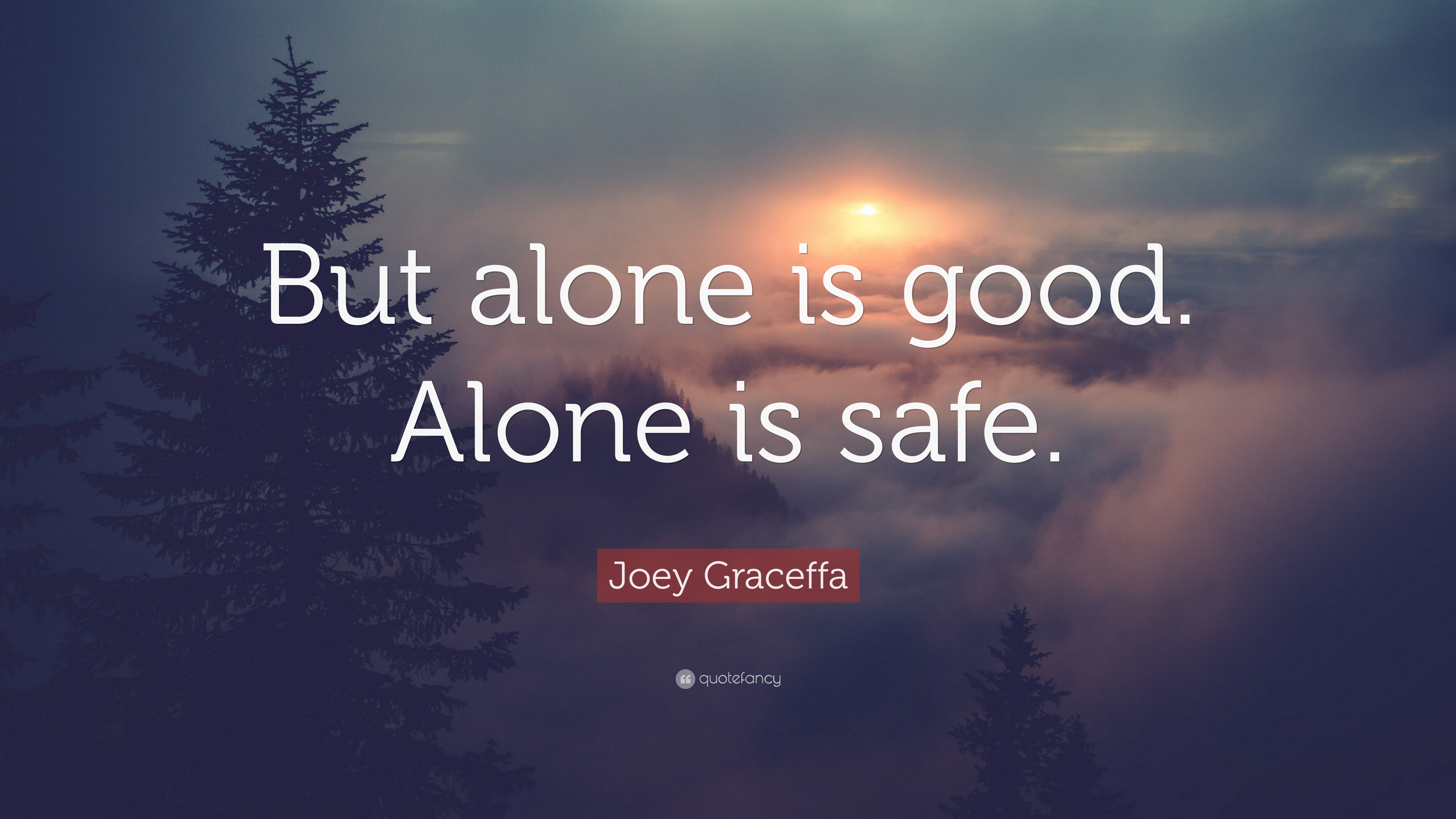 Joey Graceffa Quote: “But alone is good. Alone is safe.”