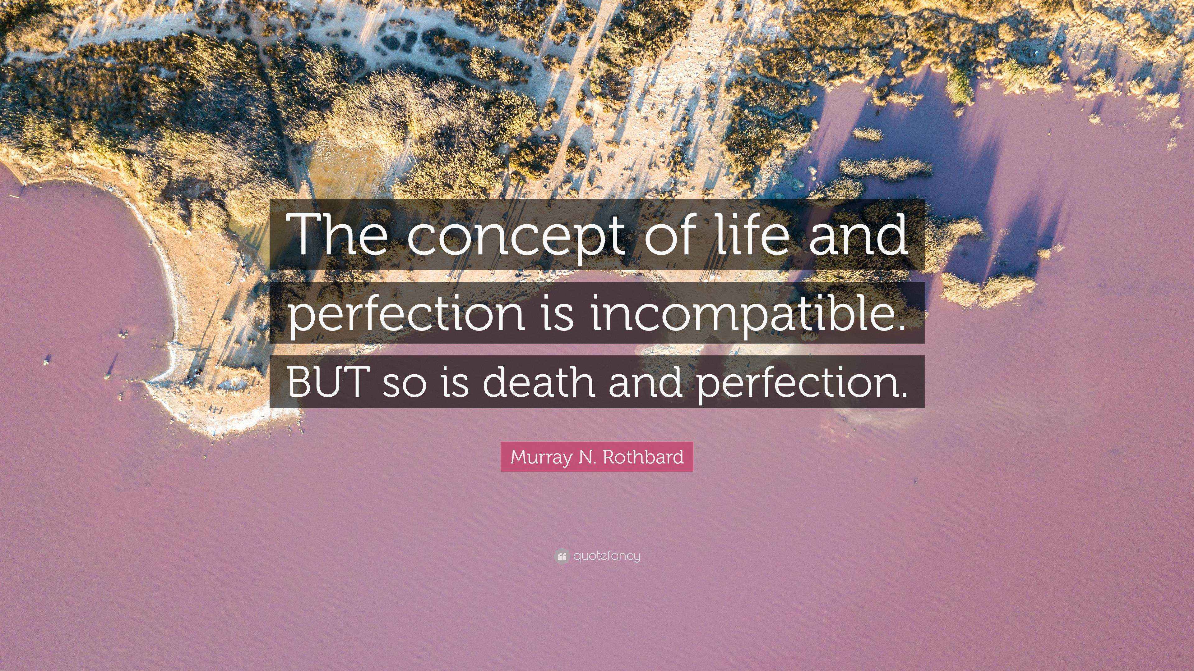 Murray N. Rothbard Quote: “The concept of life and perfection is ...