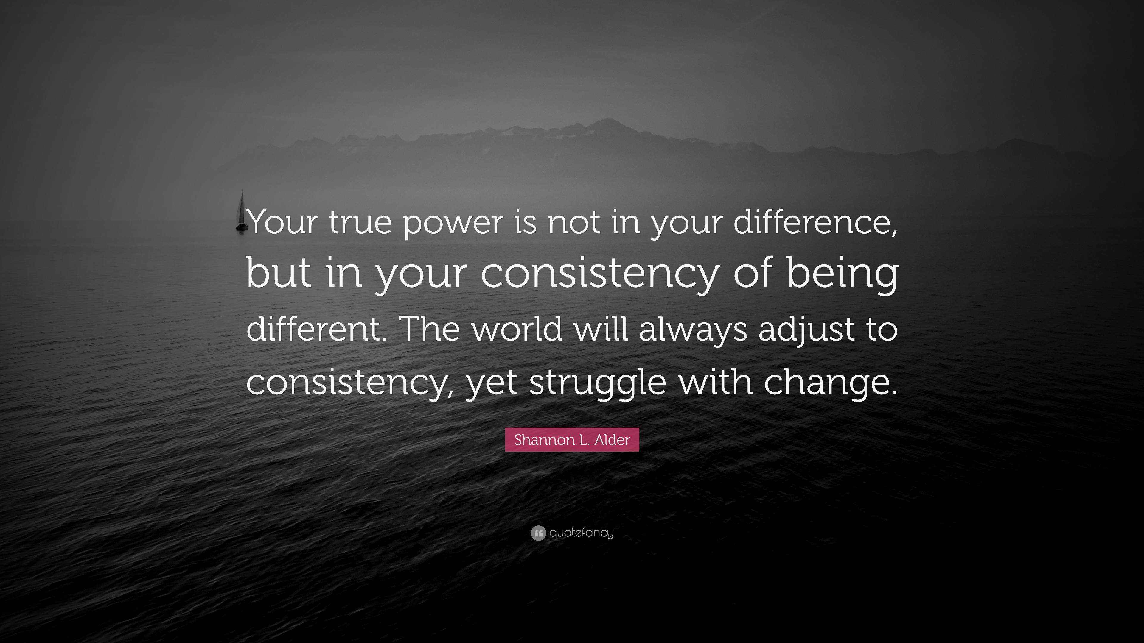 Shannon L. Alder Quote: “Your true power is not in your difference, but ...