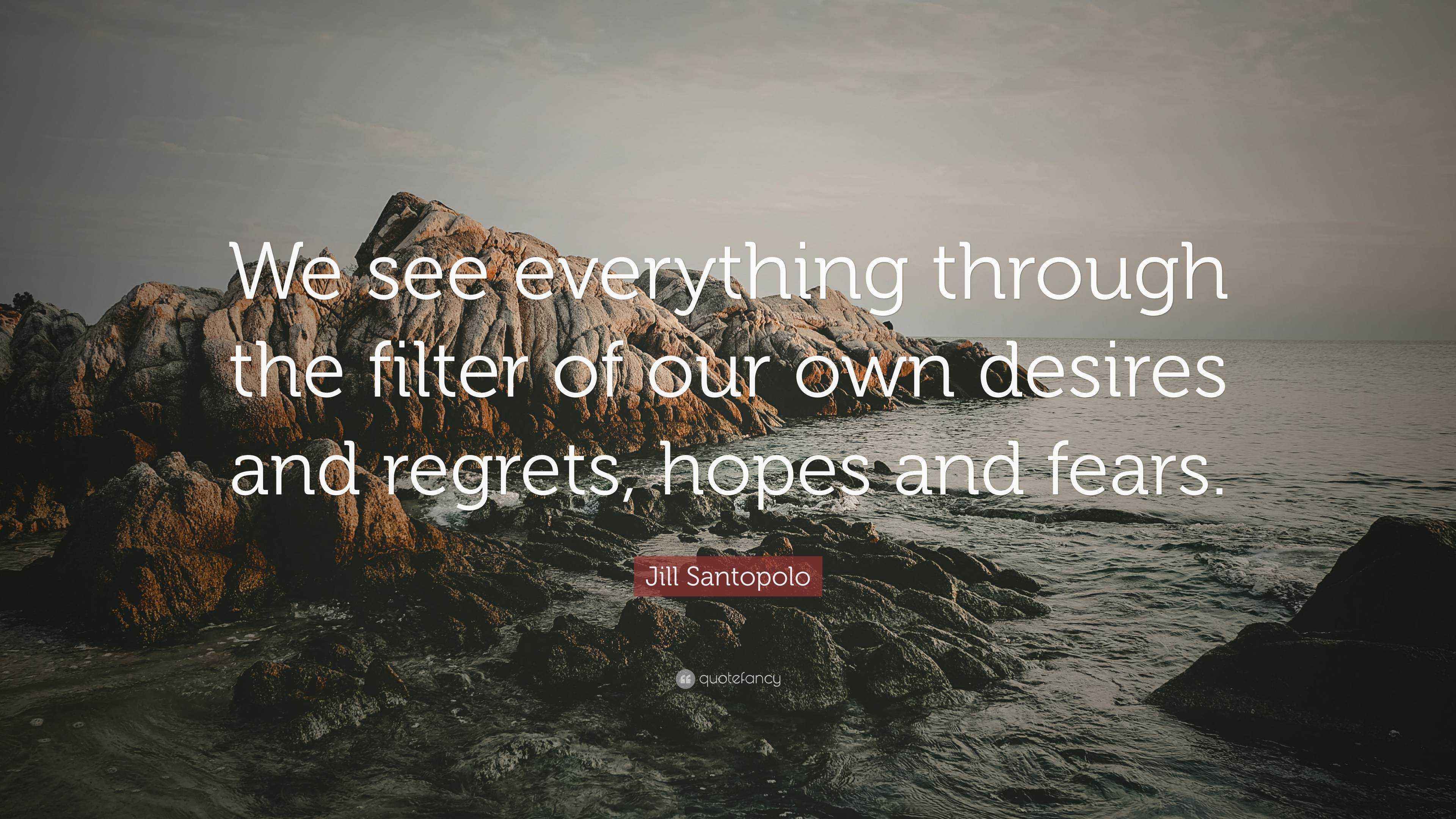 Jill Santopolo Quote: “We see everything through the filter of our own ...