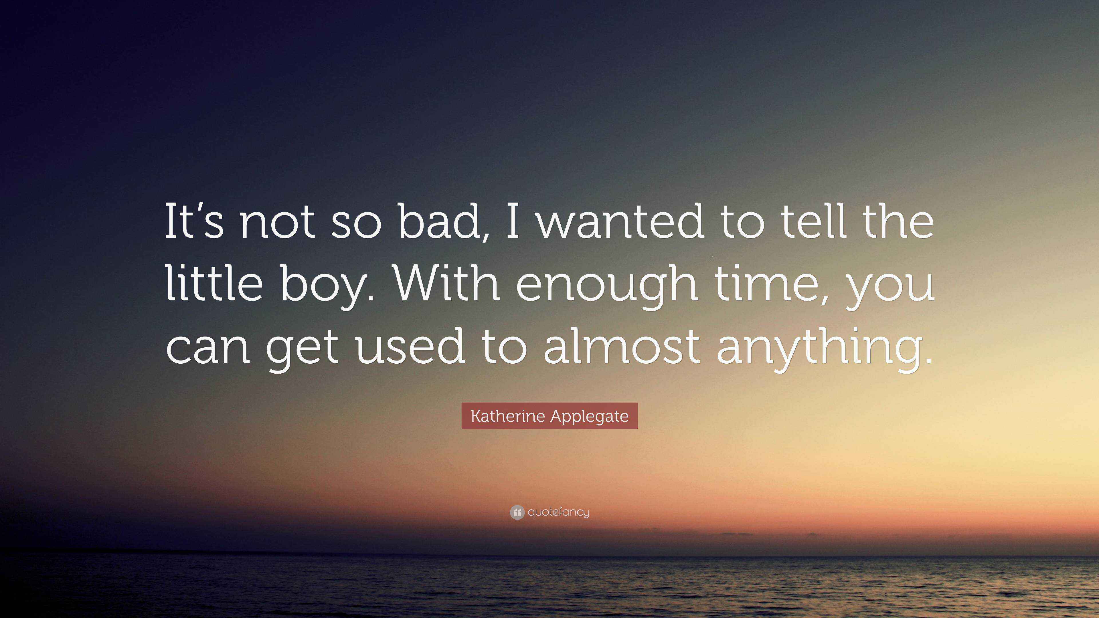 Katherine Applegate Quote: “It’s not so bad, I wanted to tell the ...