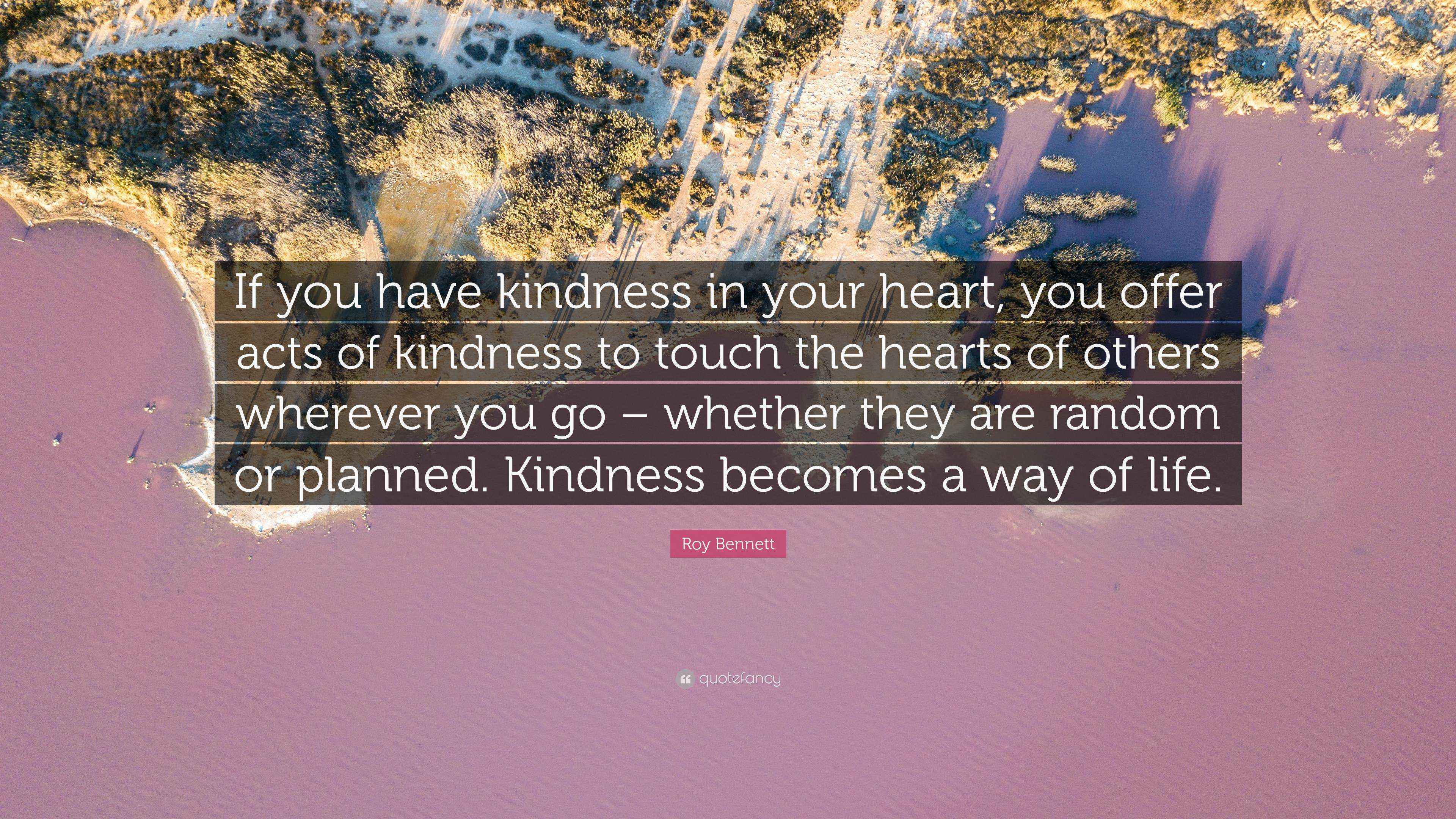 Roy Bennett Quote: “If you have kindness in your heart, you offer acts ...