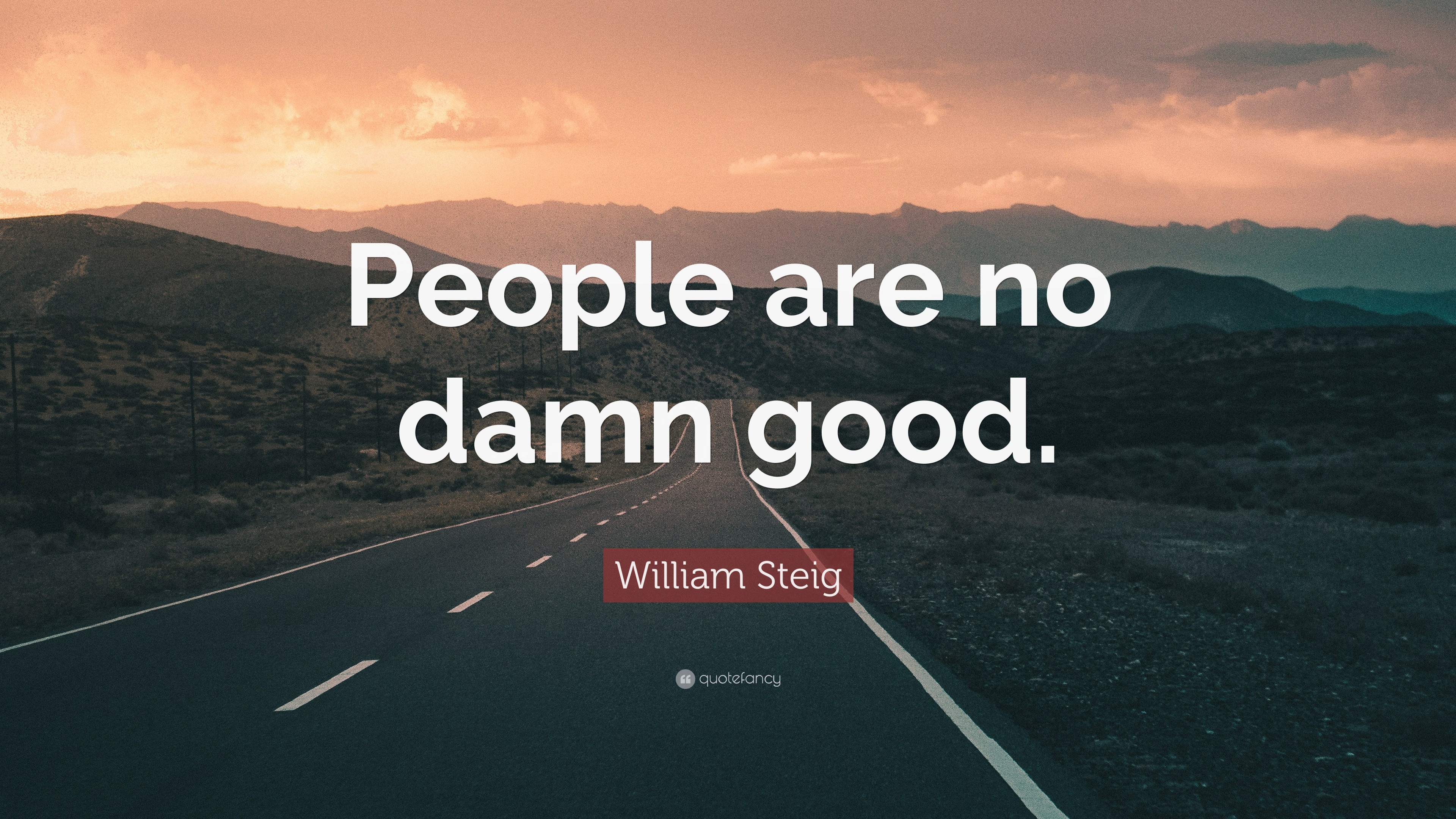 William Steig Quote: “People are no damn good.”