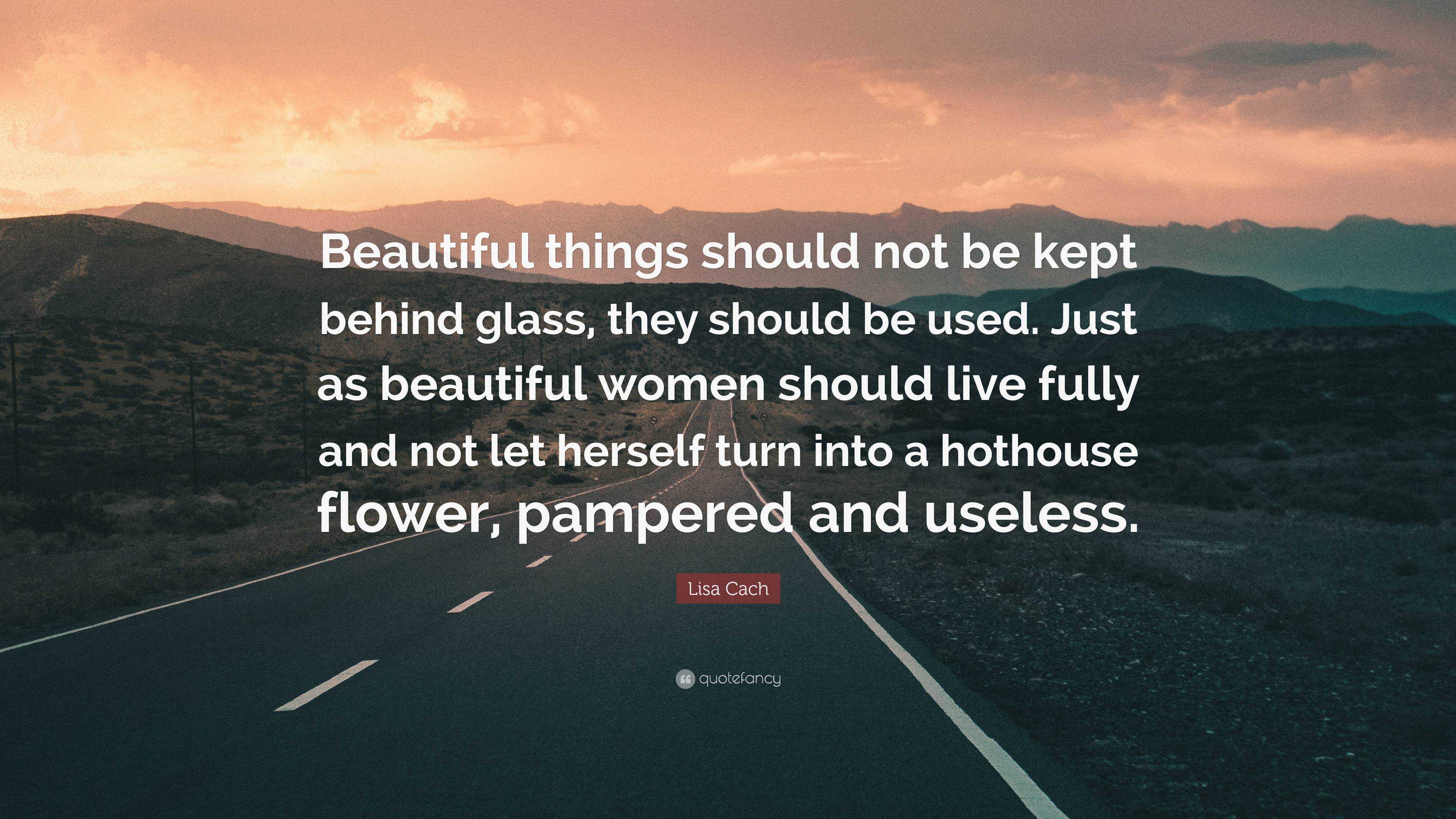 Lisa Cach Quote: “Beautiful things should not be kept behind glass ...