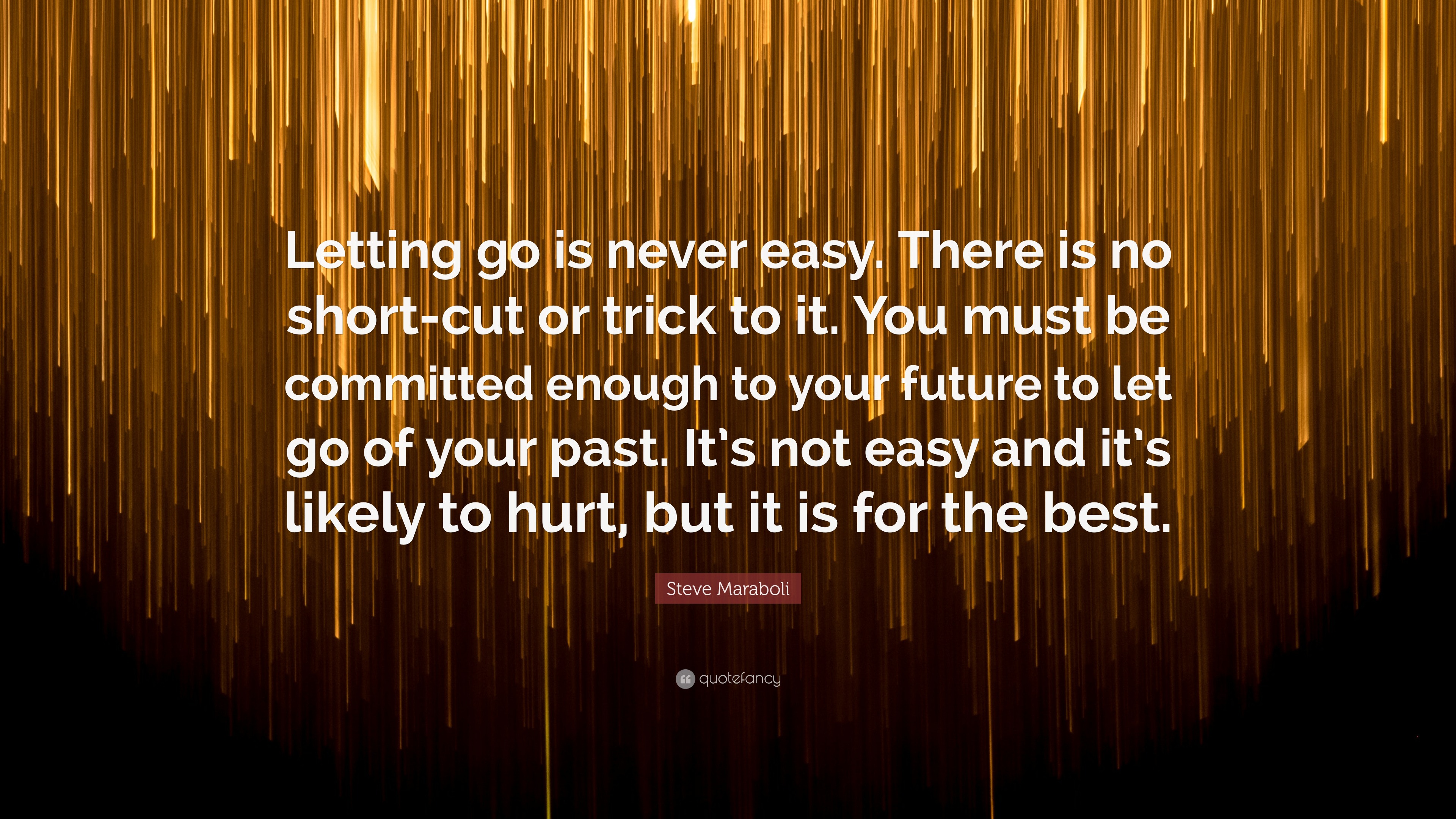 Steve Maraboli Quote: “Letting go is never easy. There is no short-cut ...