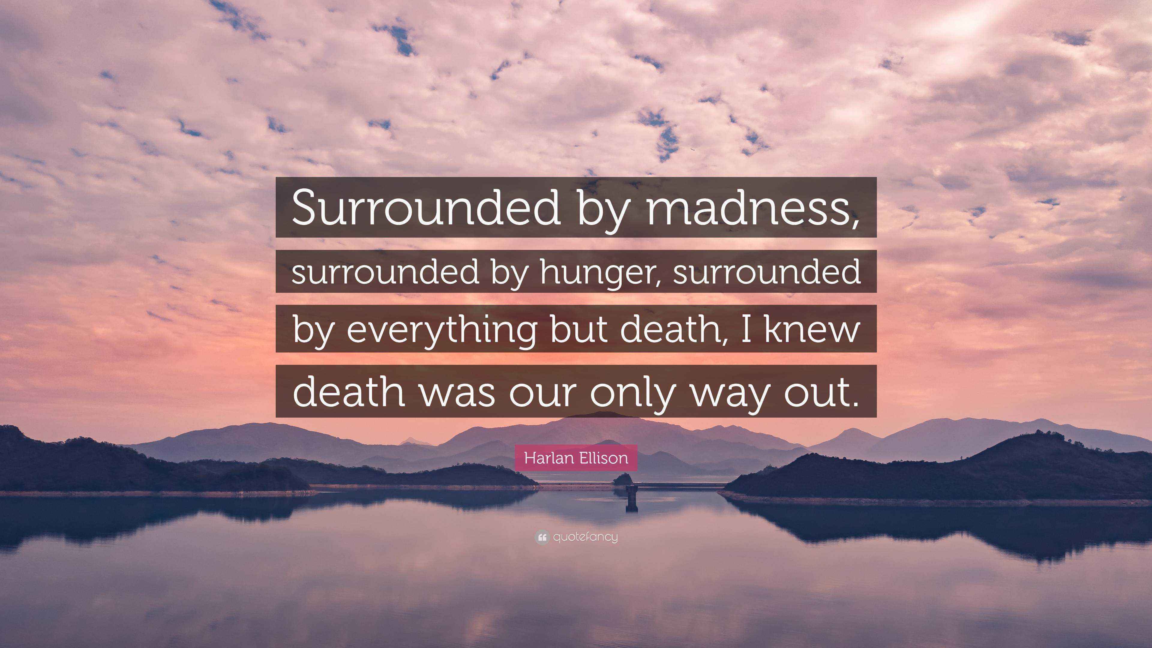 Harlan Ellison Quote: “Surrounded by madness, surrounded by hunger ...
