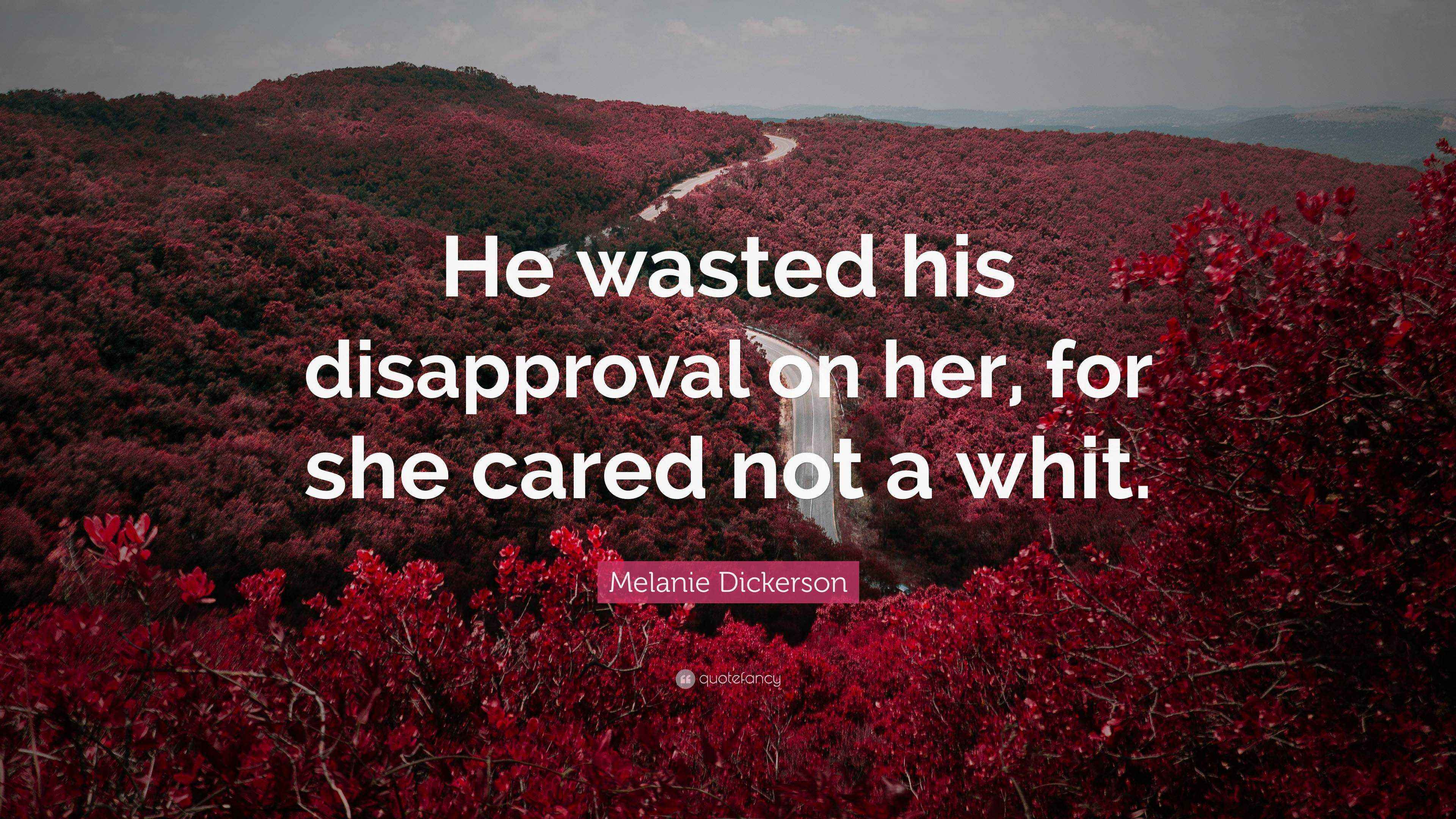 Melanie Dickerson Quote: “He wasted his disapproval on her, for she ...