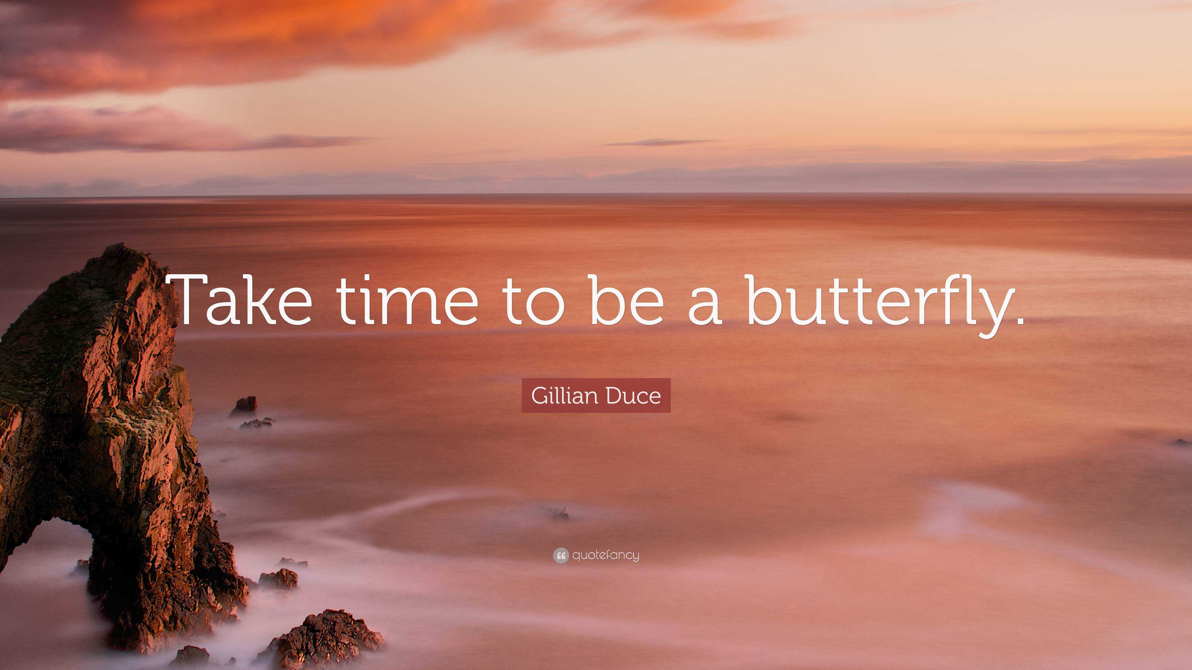Gillian Duce Quote: “Take time to be a butterfly.”