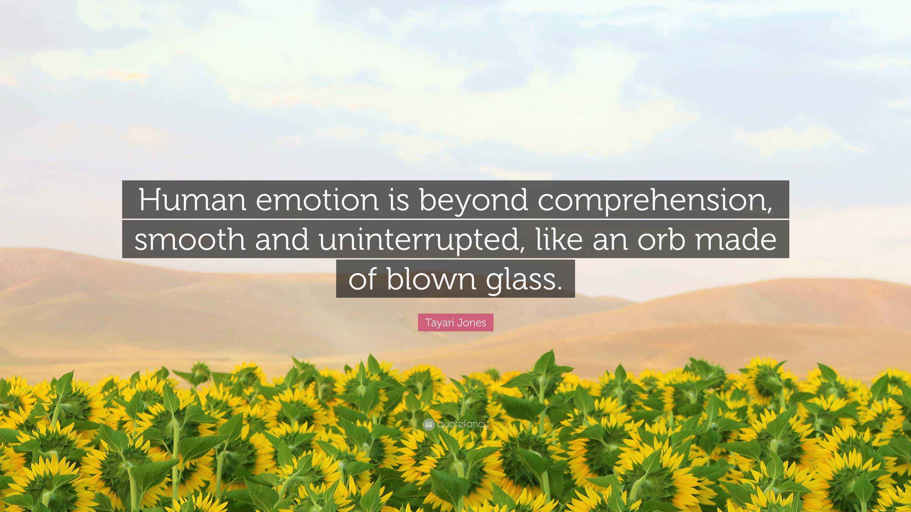 Tayari Jones Quote: “Human emotion is beyond comprehension, smooth and ...