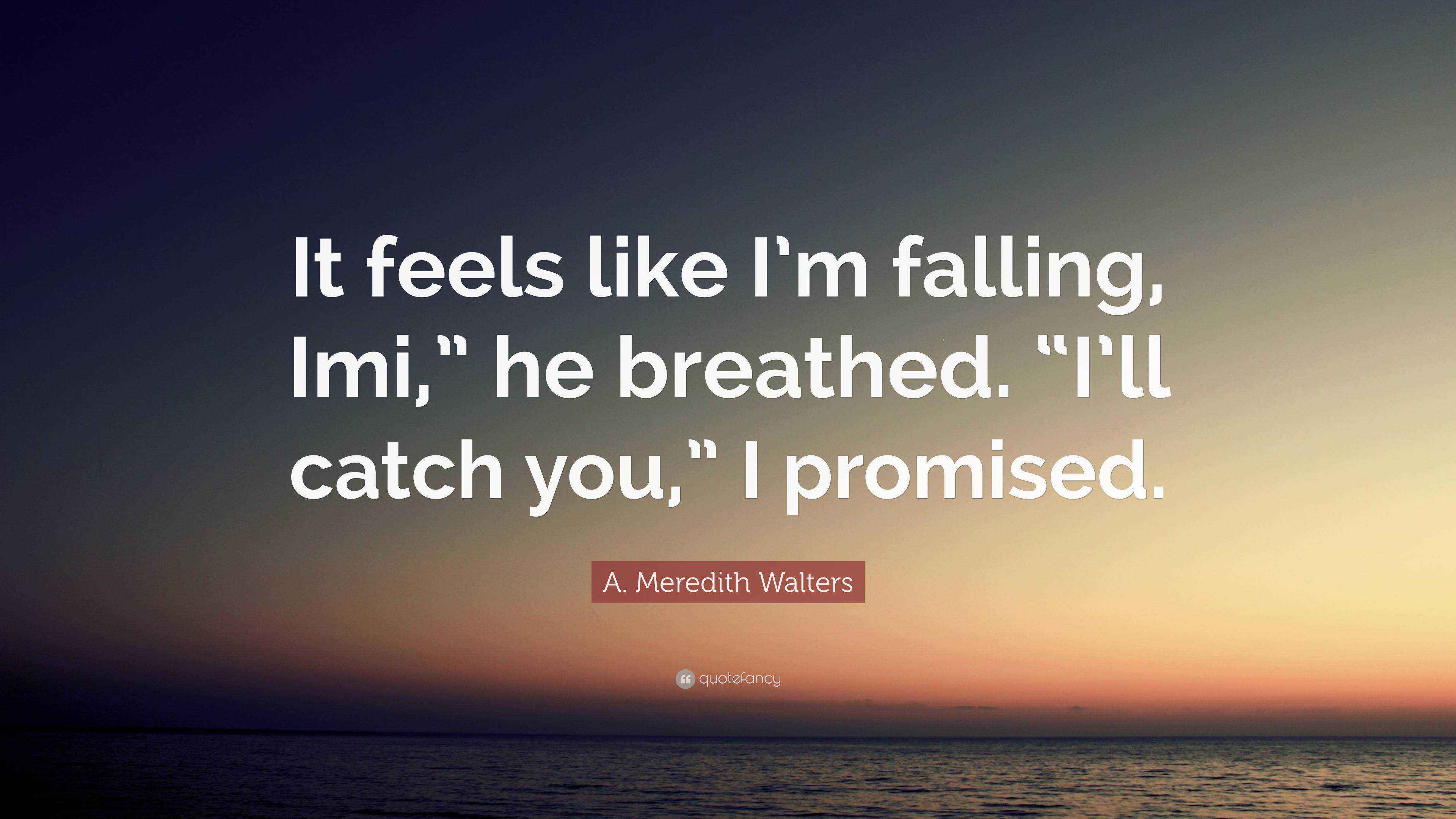 A. Meredith Walters Quote: “It feels like I’m falling, Imi,” he ...