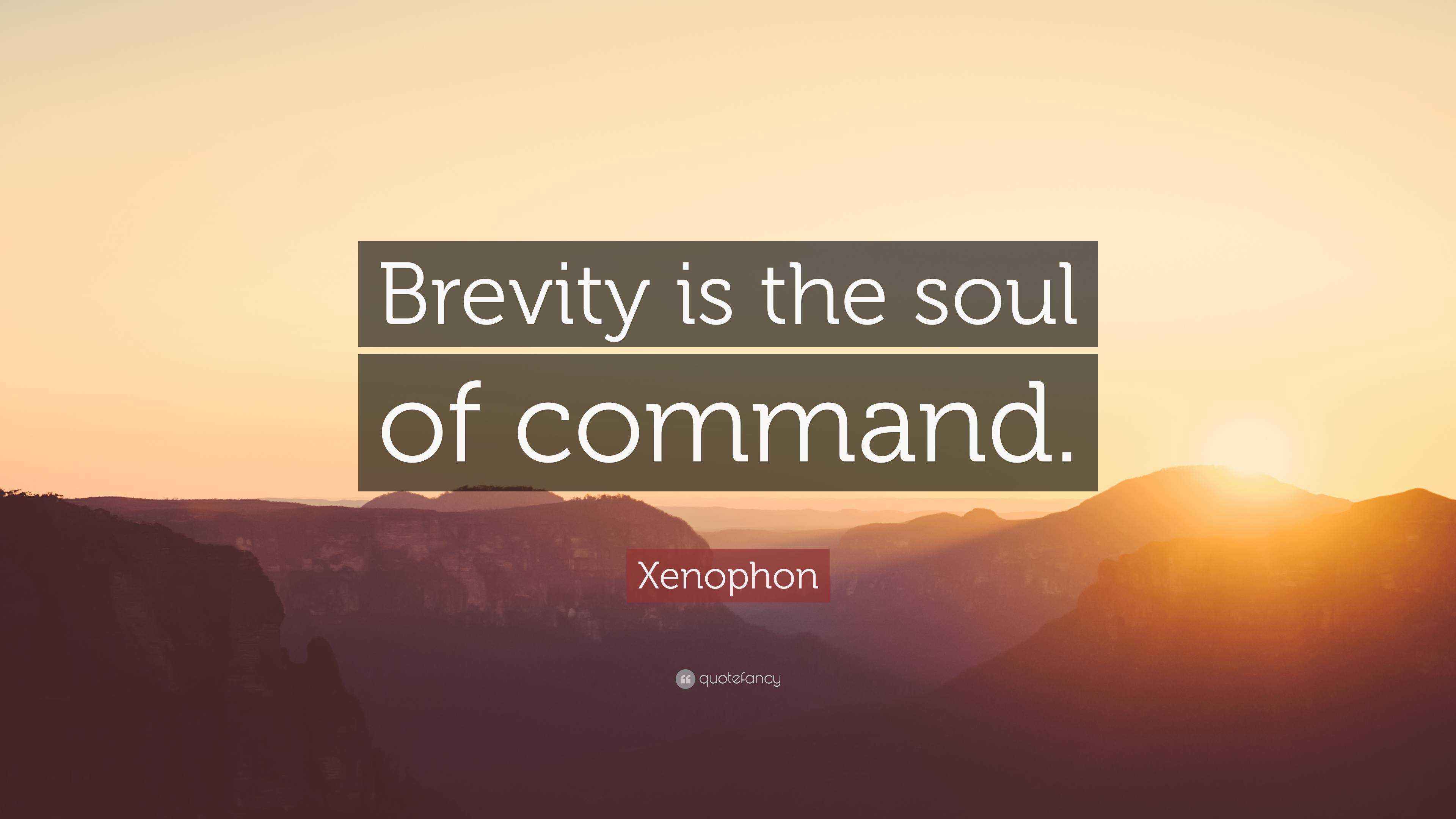Xenophon Quote: “Brevity is the soul of command.”