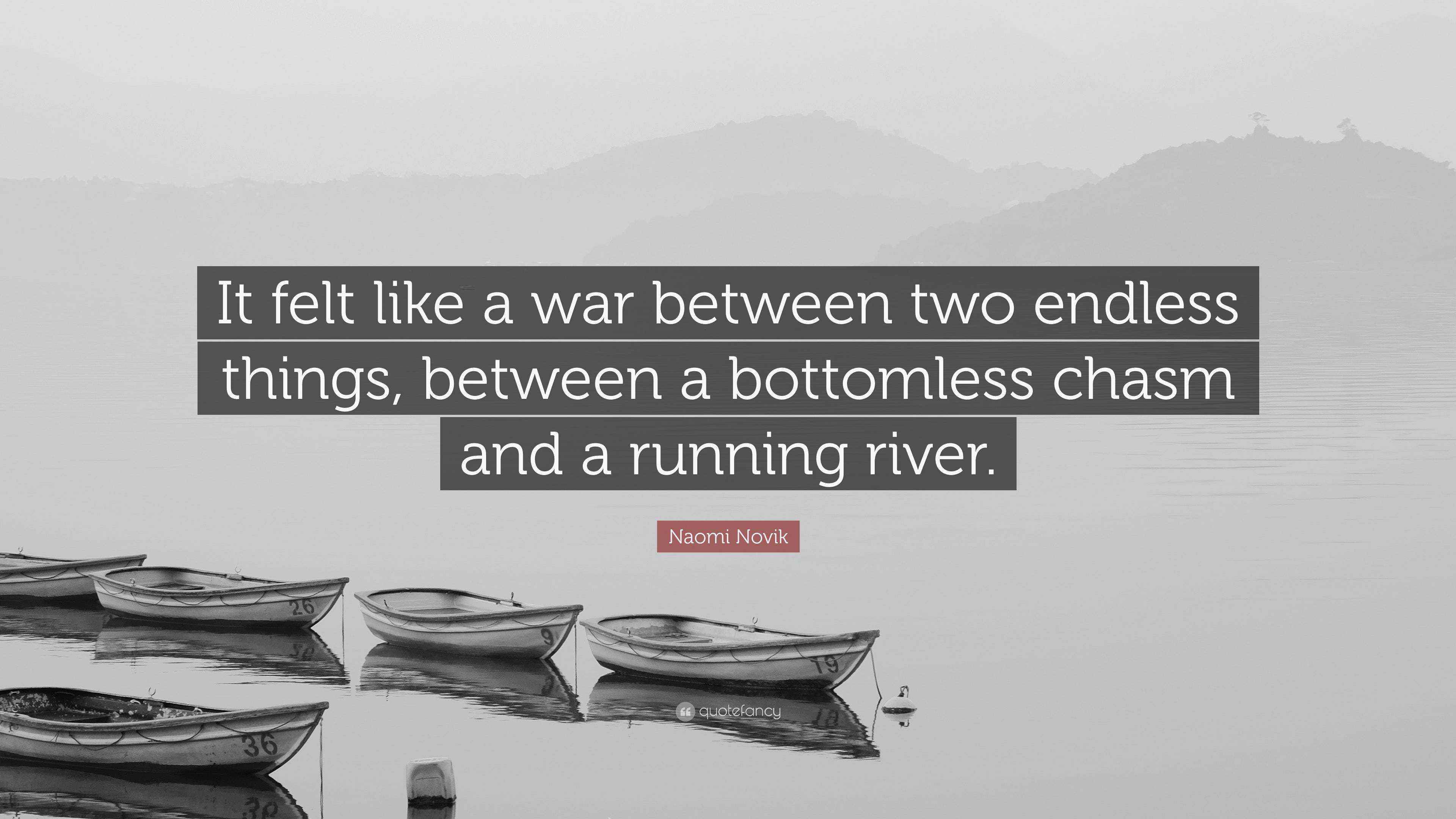 Naomi Novik Quote: “It felt like a war between two endless things ...