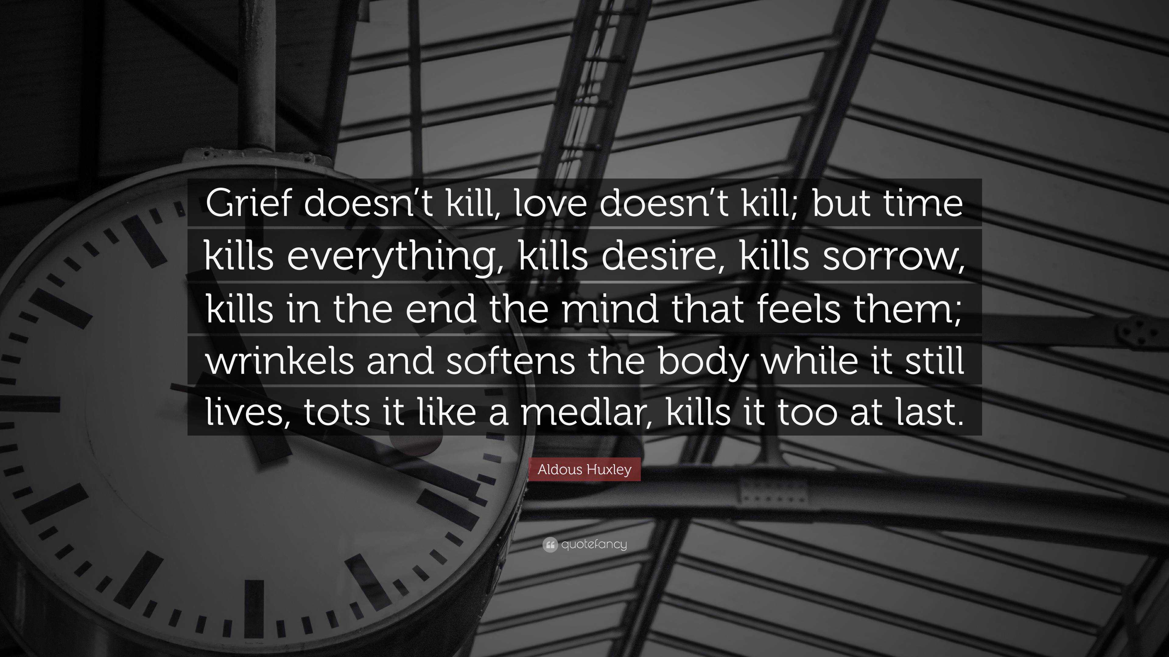 Aldous Huxley Quote: “Grief doesn’t kill, love doesn’t kill; but time ...