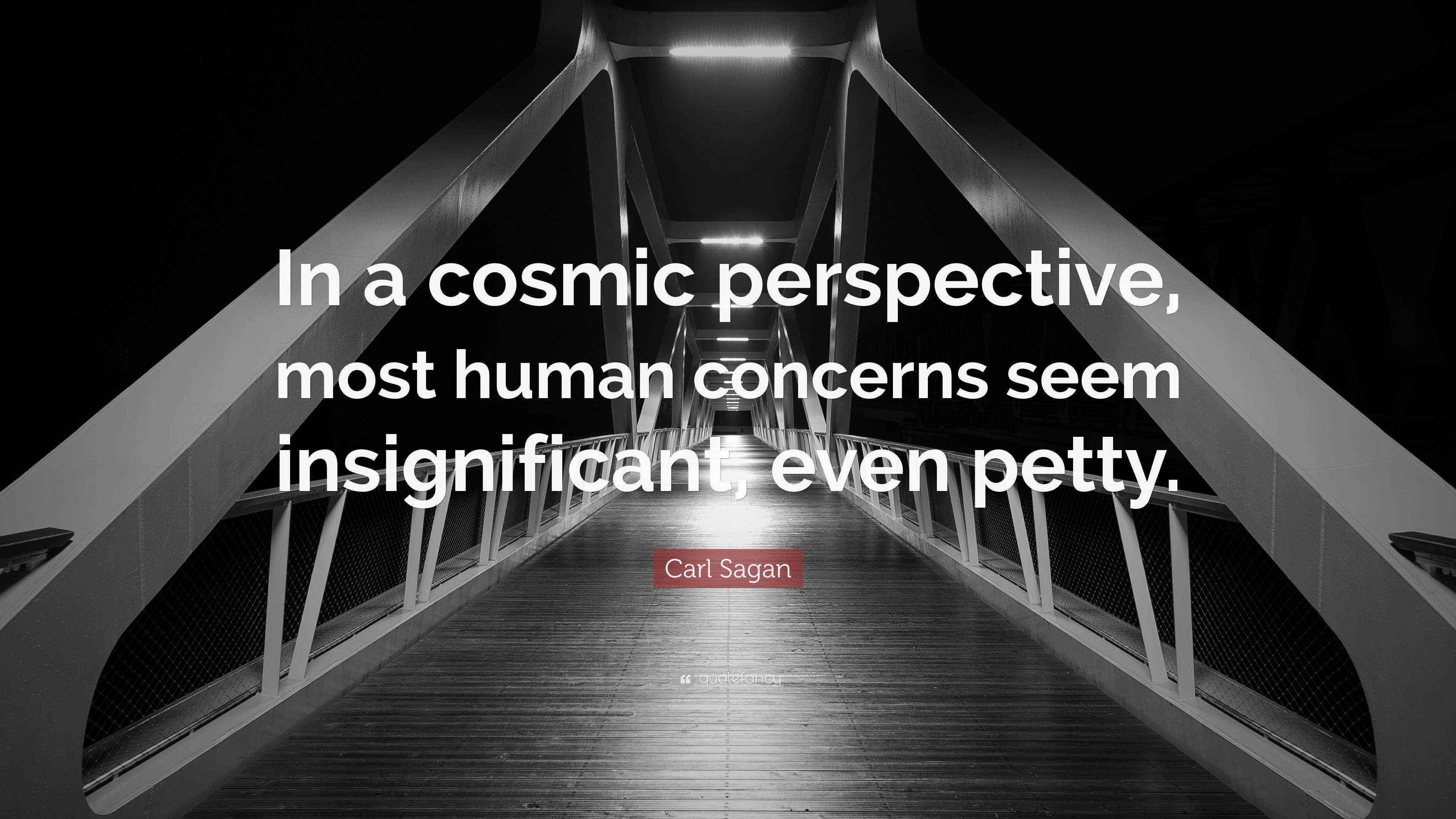 Carl Sagan Quote: “In a cosmic perspective, most human concerns seem ...