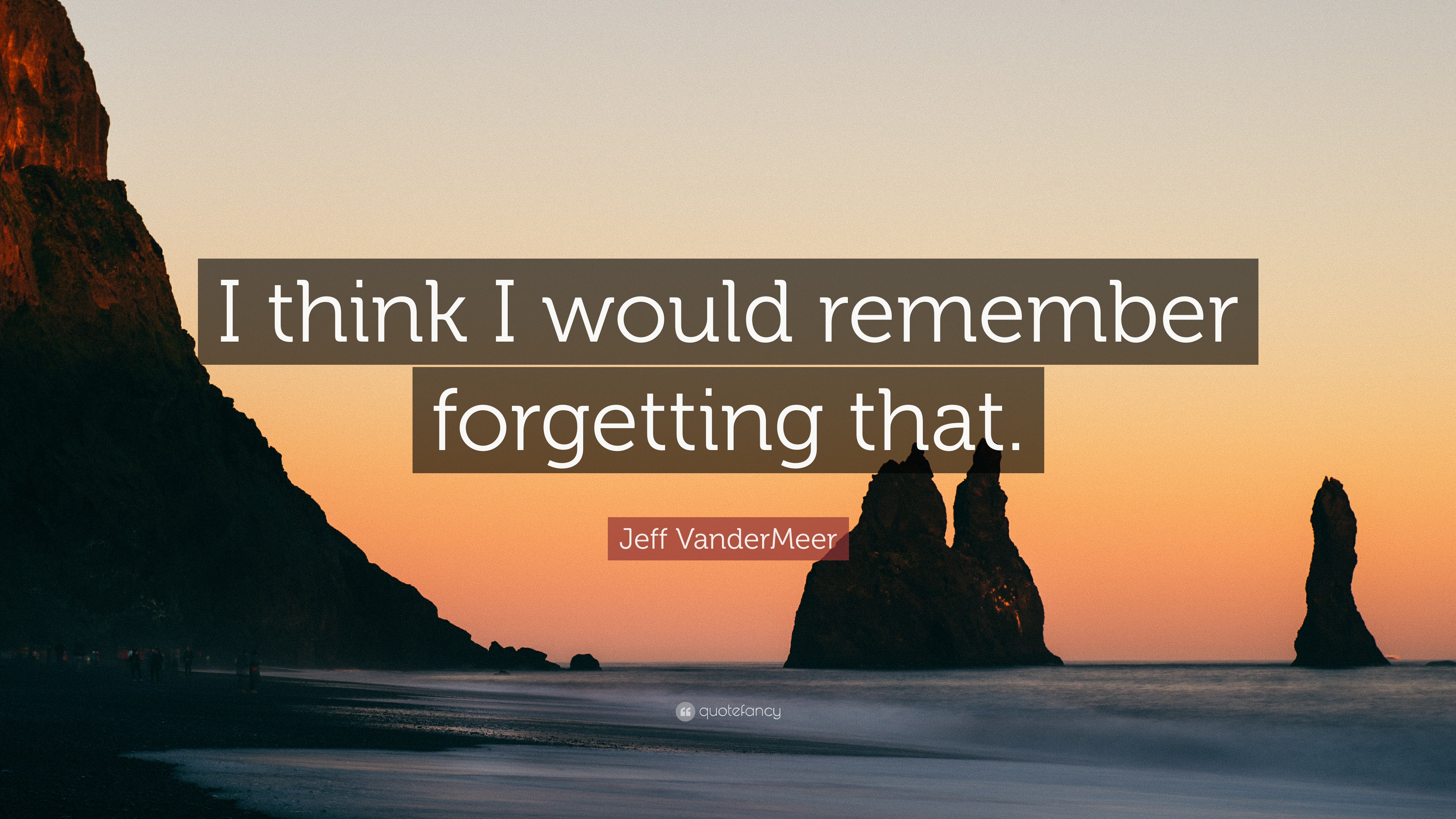 Jeff VanderMeer Quote: “I think I would remember forgetting that.”