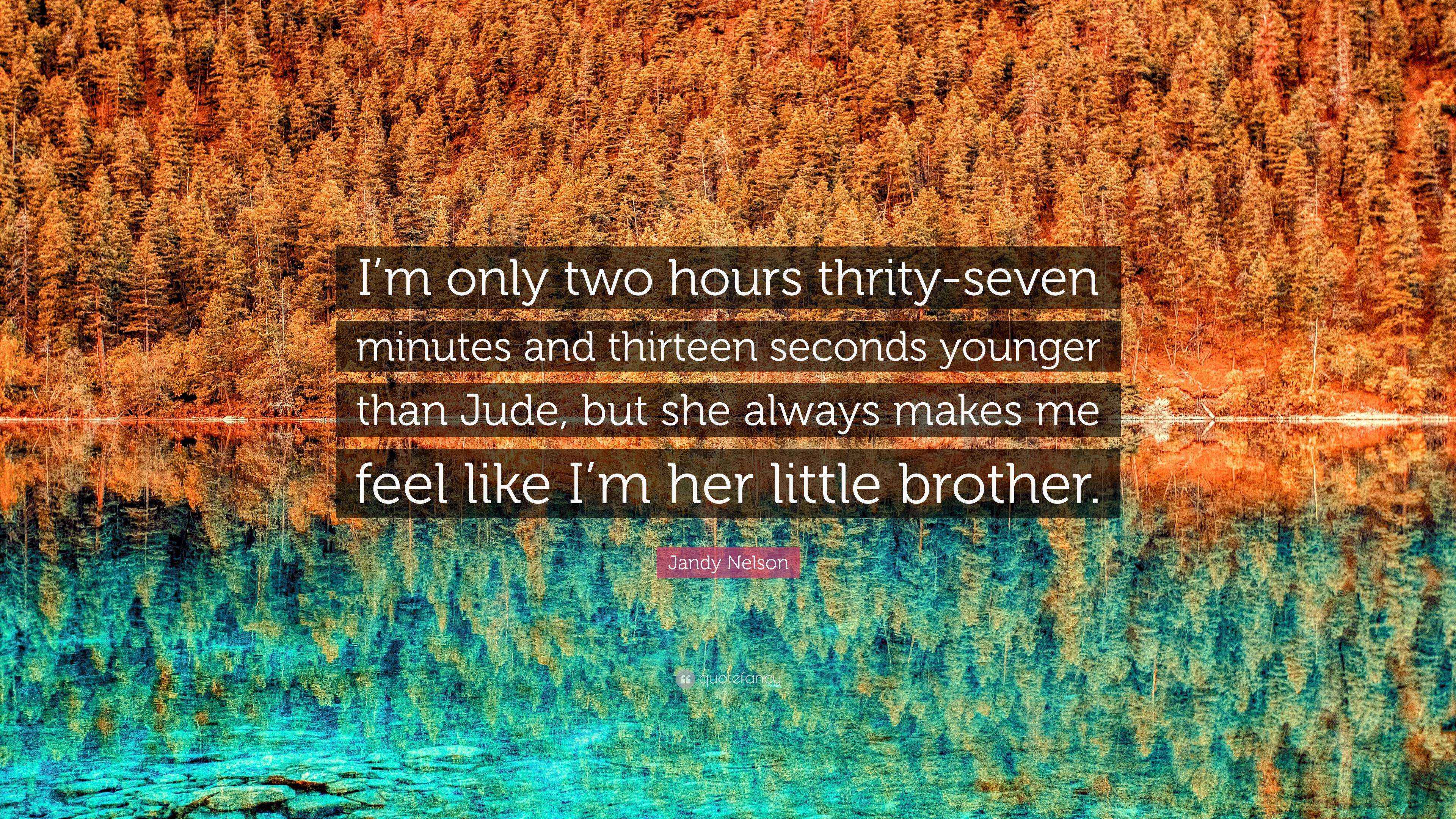 Jandy Nelson Quote: “I’m only two hours thrity-seven minutes and ...