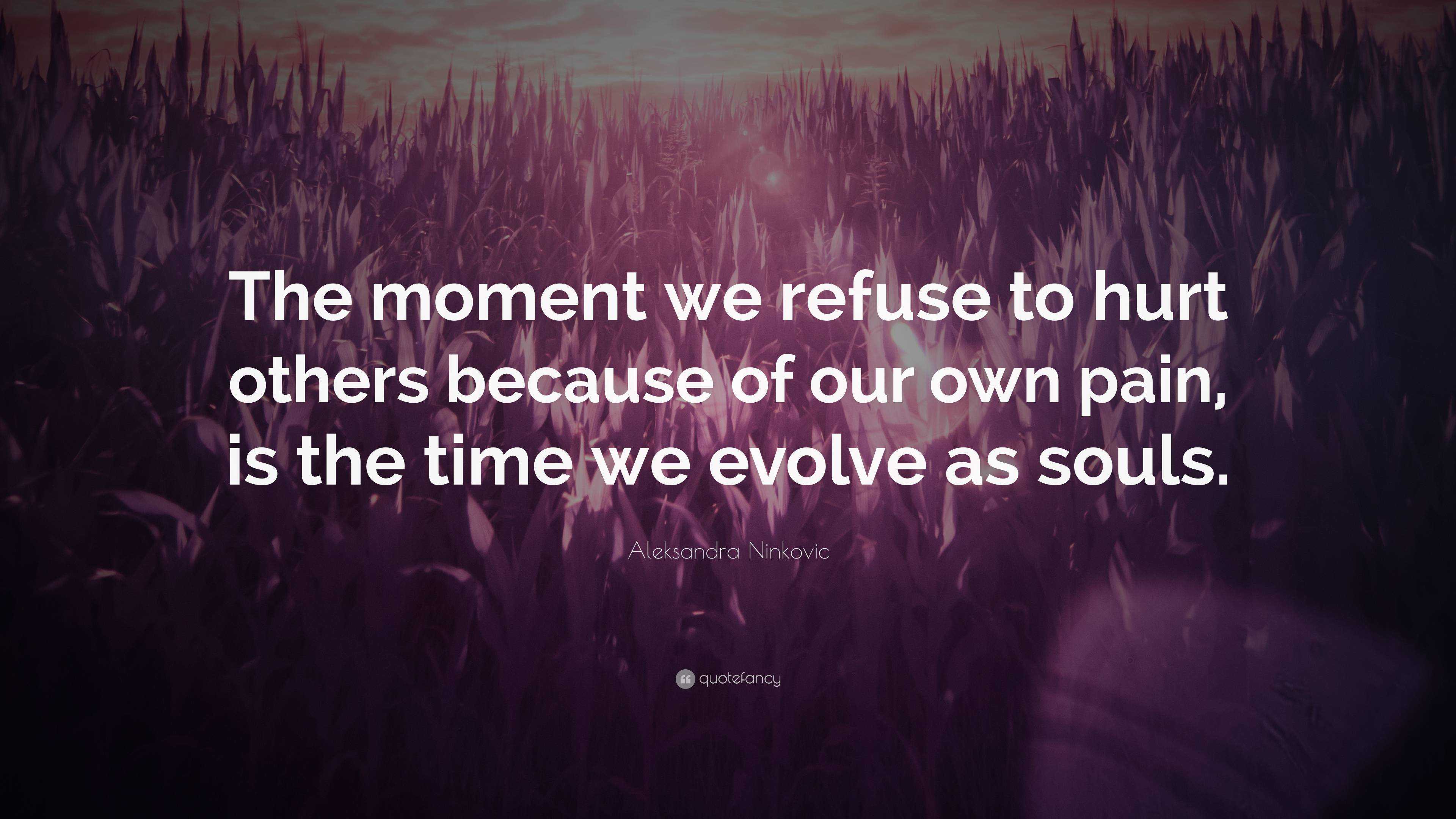 Aleksandra Ninkovic Quote: “The moment we refuse to hurt others because ...