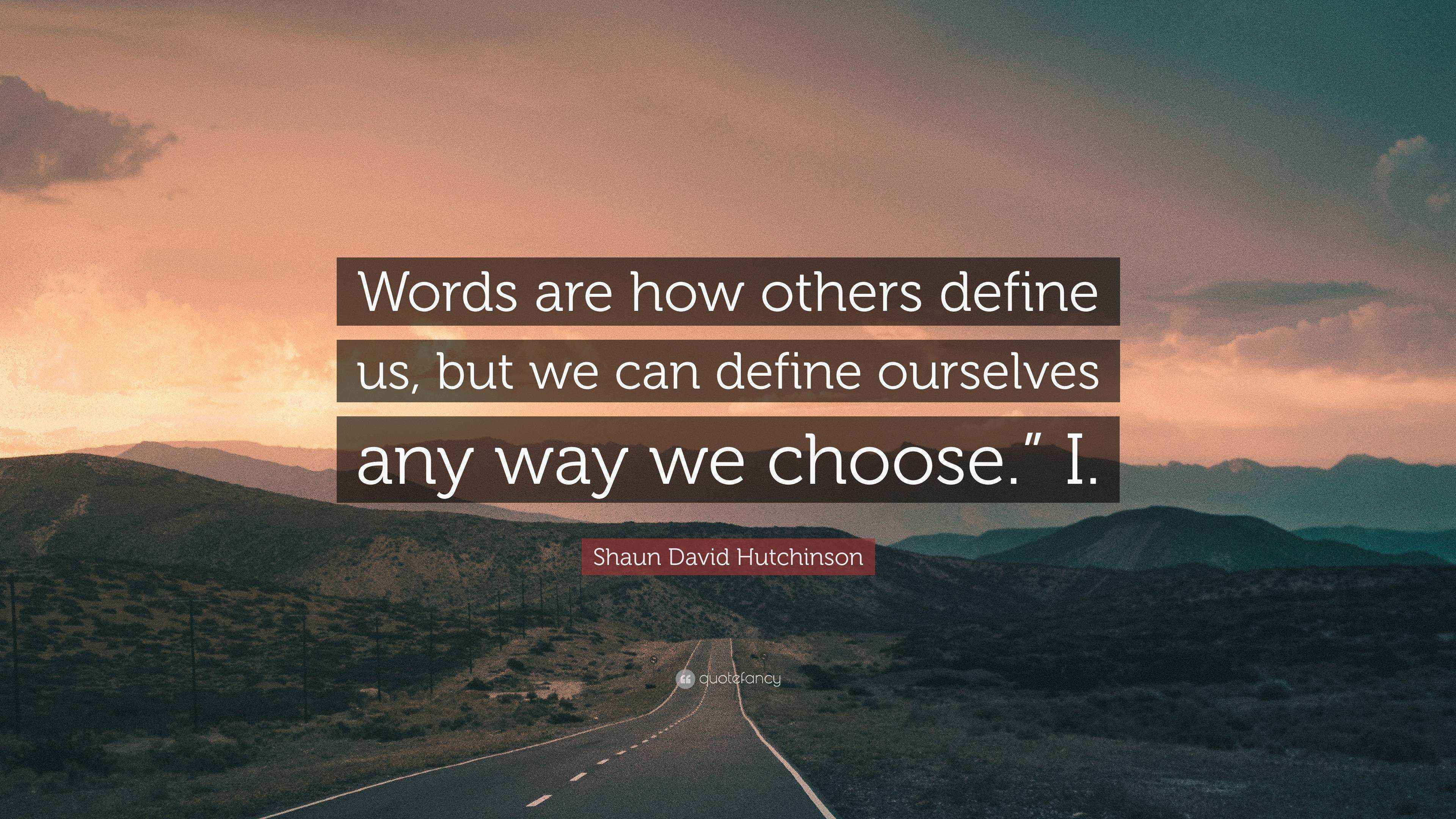 Shaun David Hutchinson Quote: “Words are how others define us, but we ...