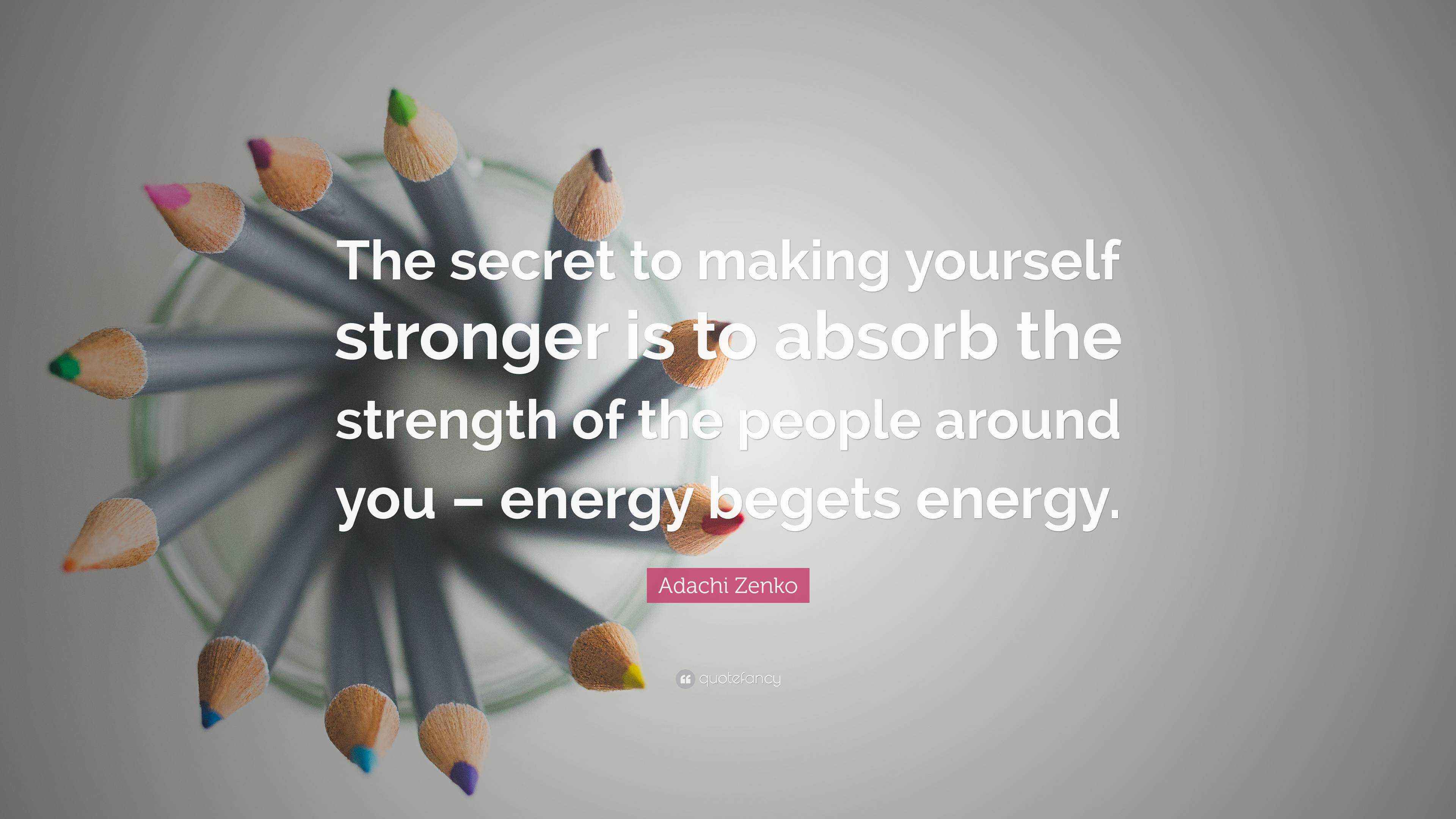 Adachi Zenko Quote: “The secret to making yourself stronger is to ...
