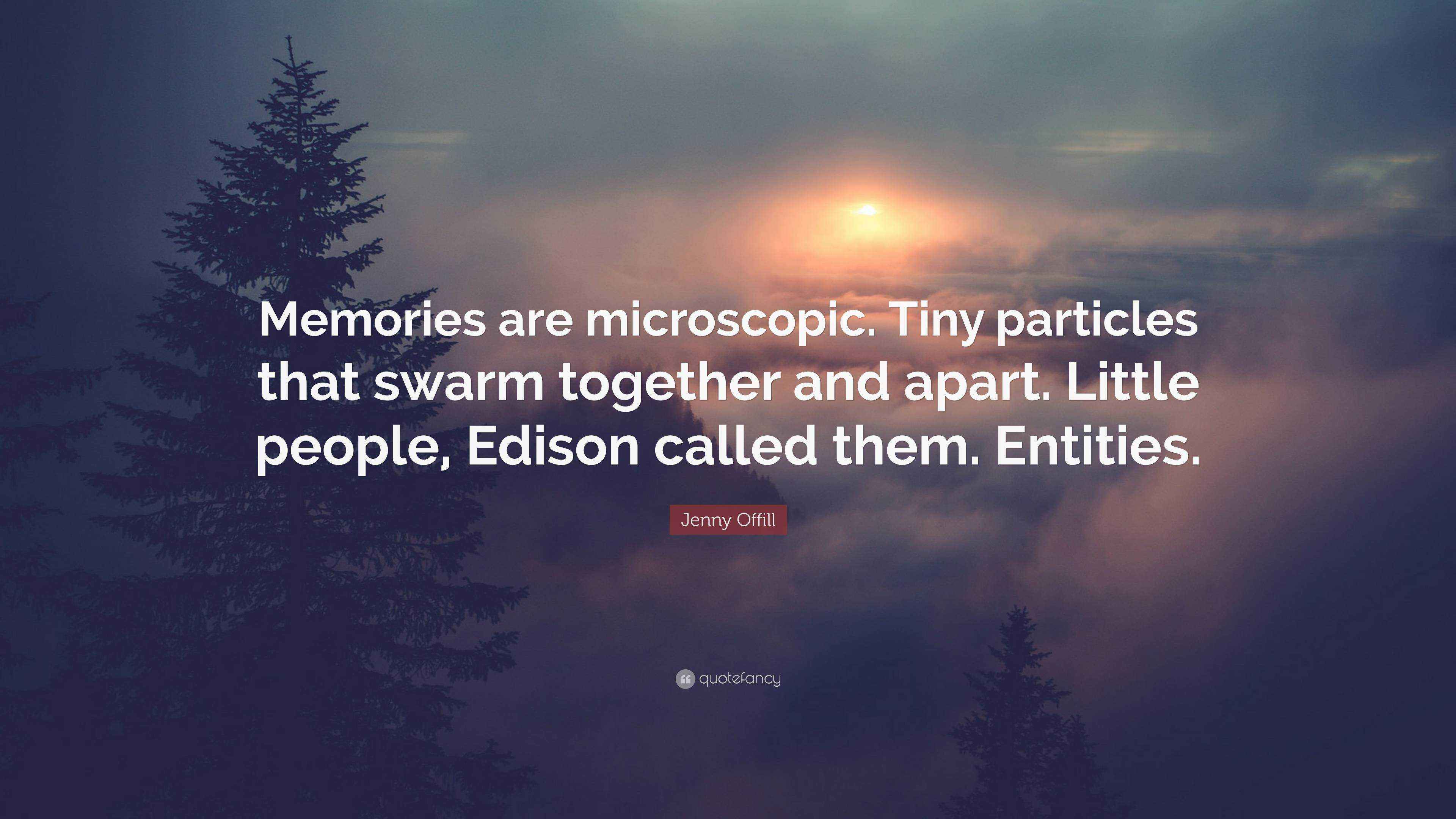 Jenny Offill Quote: “Memories are microscopic. Tiny particles that ...