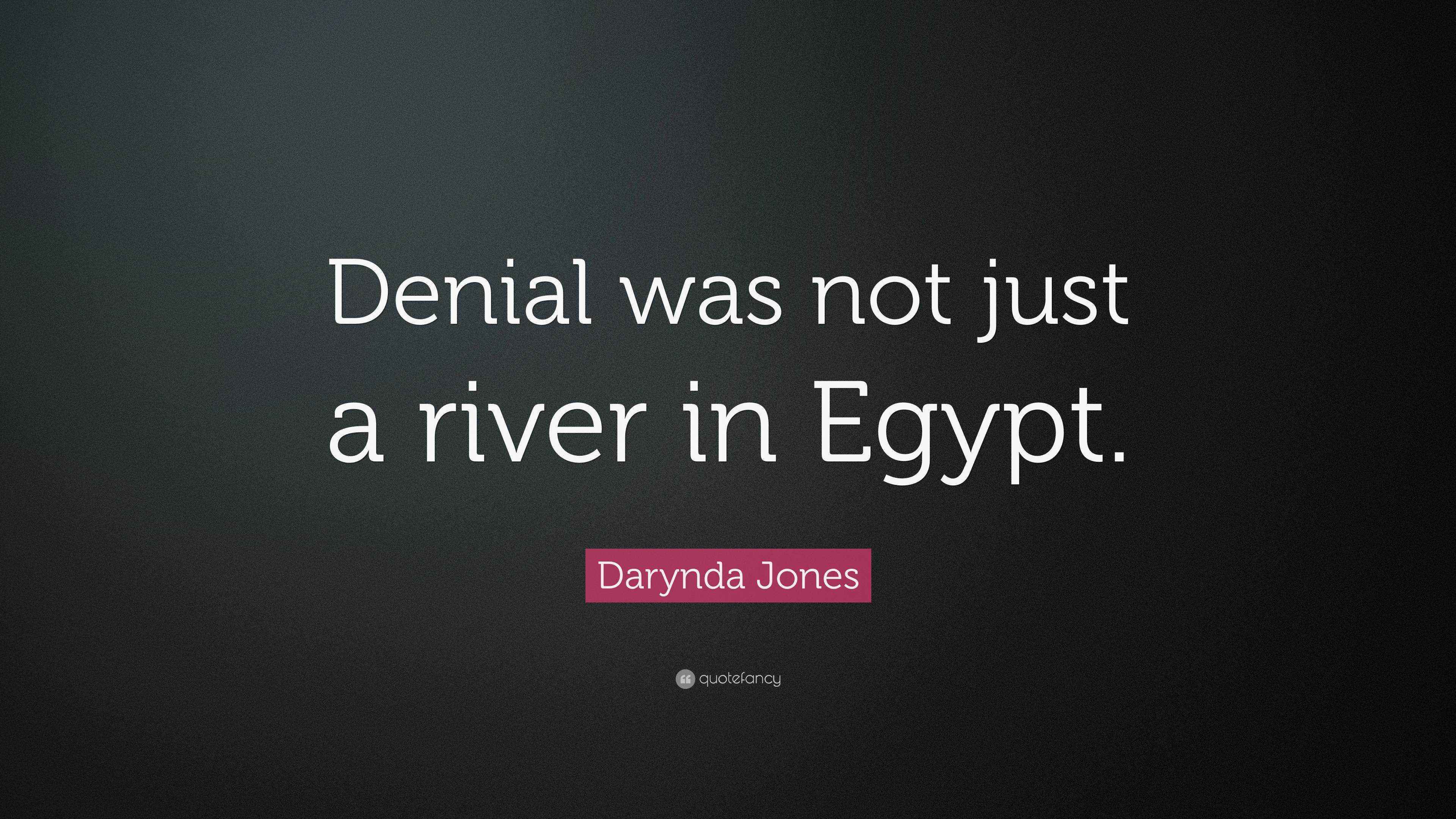 Darynda Jones Quote: “Denial was not just a river in Egypt.”