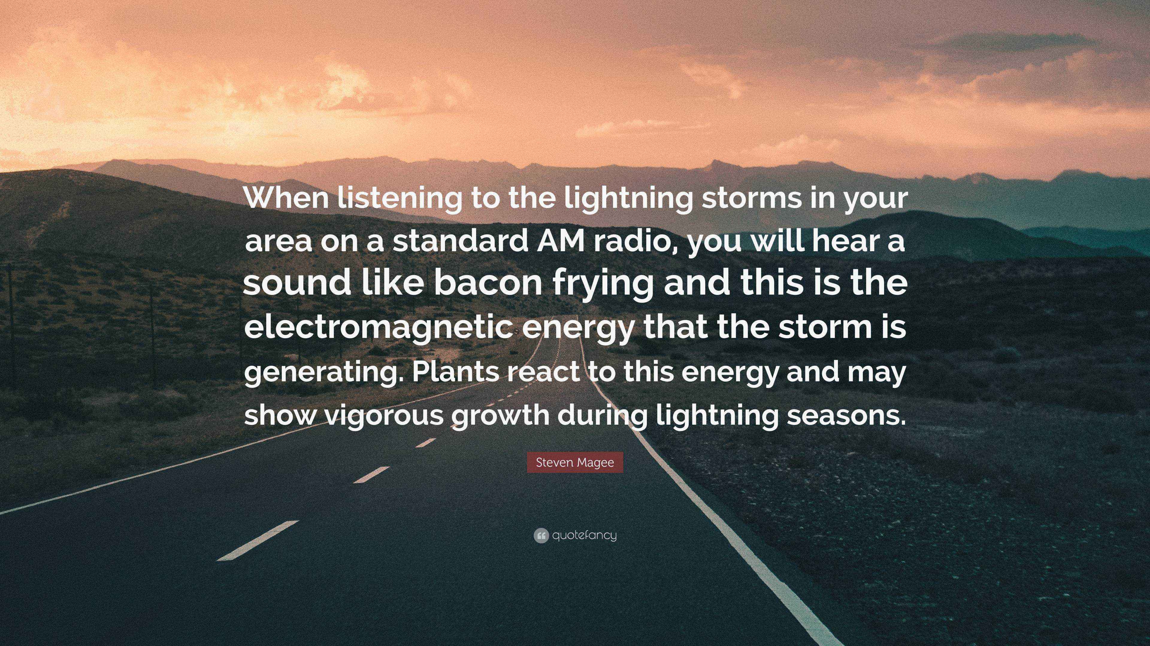 Steven Magee Quote: “When listening to the lightning storms in your ...