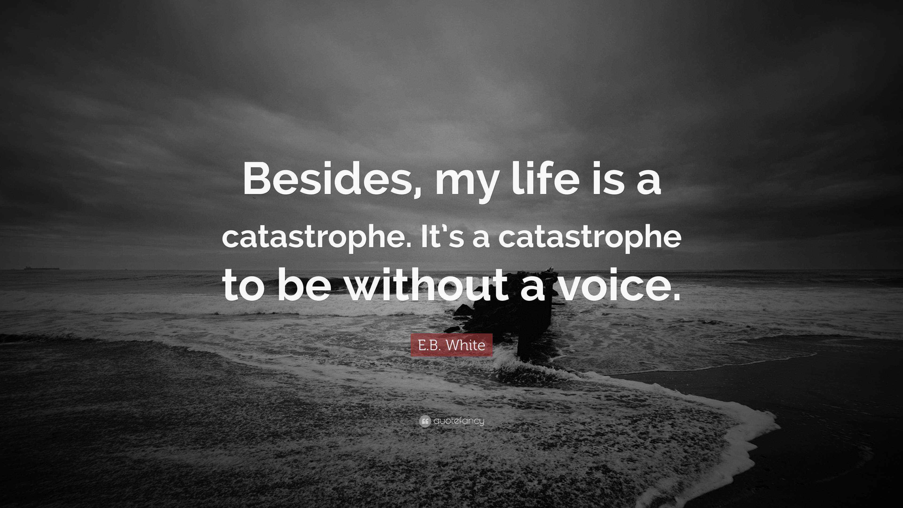 E.B. White Quote: “Besides, my life is a catastrophe. It’s a ...