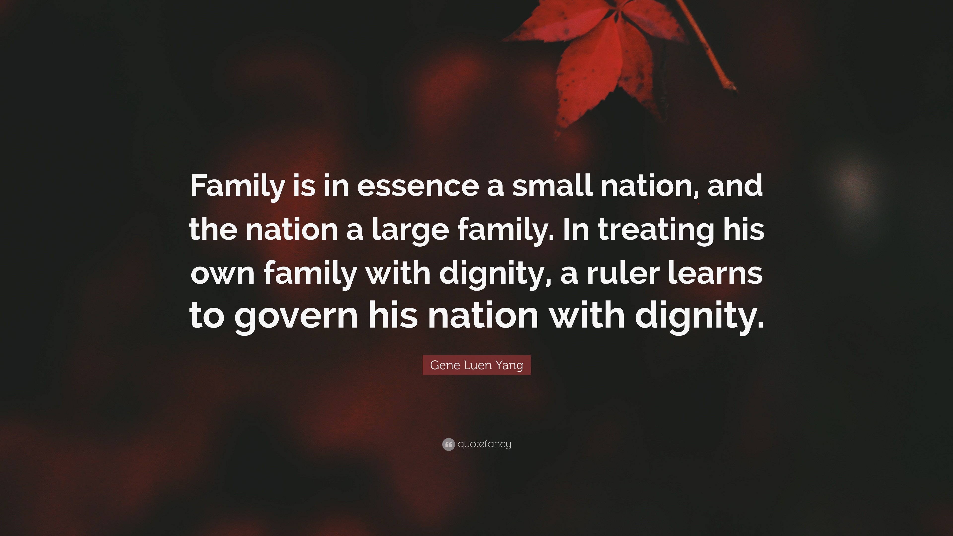 Gene Luen Yang Quote: “Family is in essence a small nation, and the ...