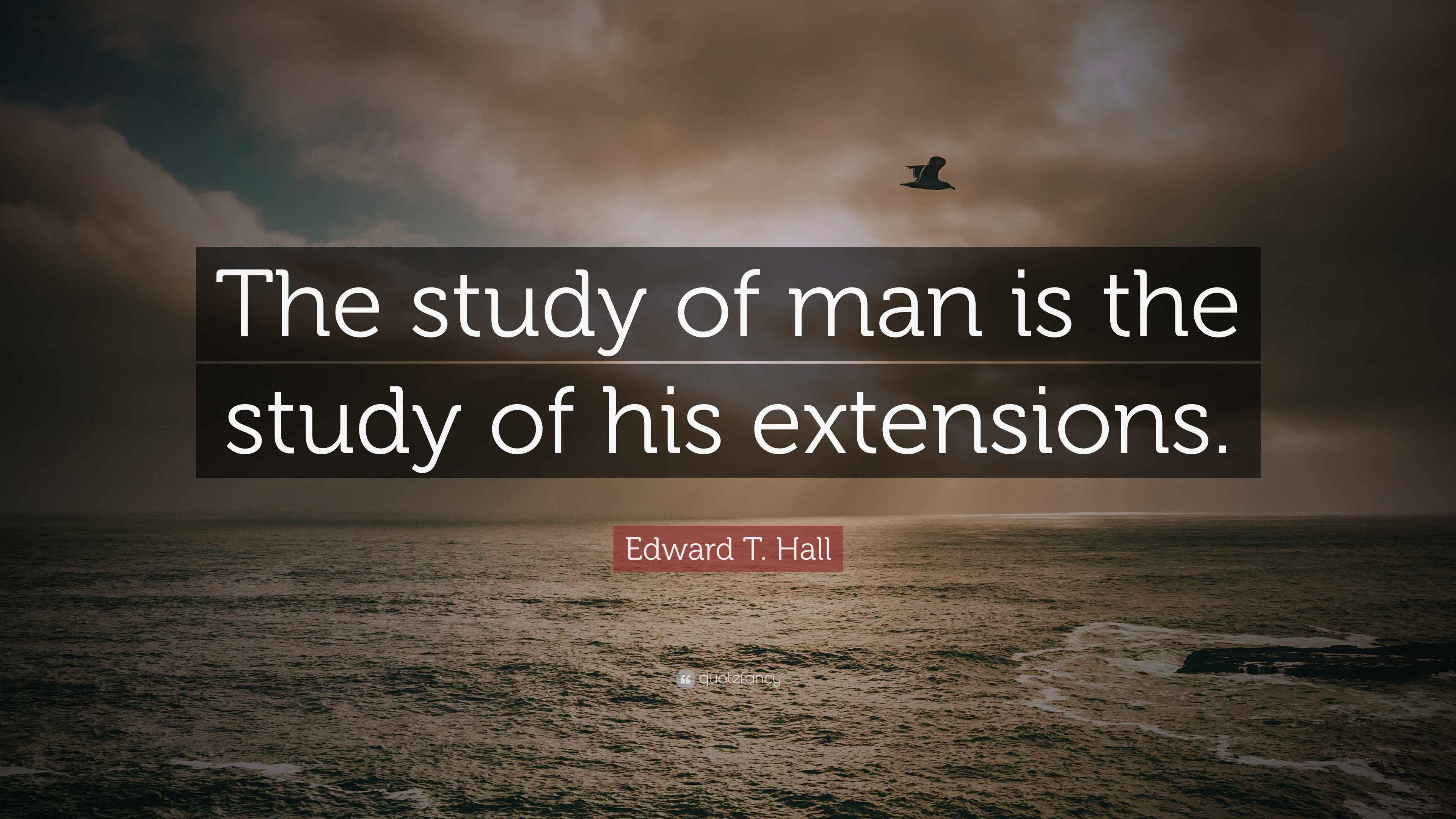 Edward T. Hall Quote: “The study of man is the study of his extensions.”